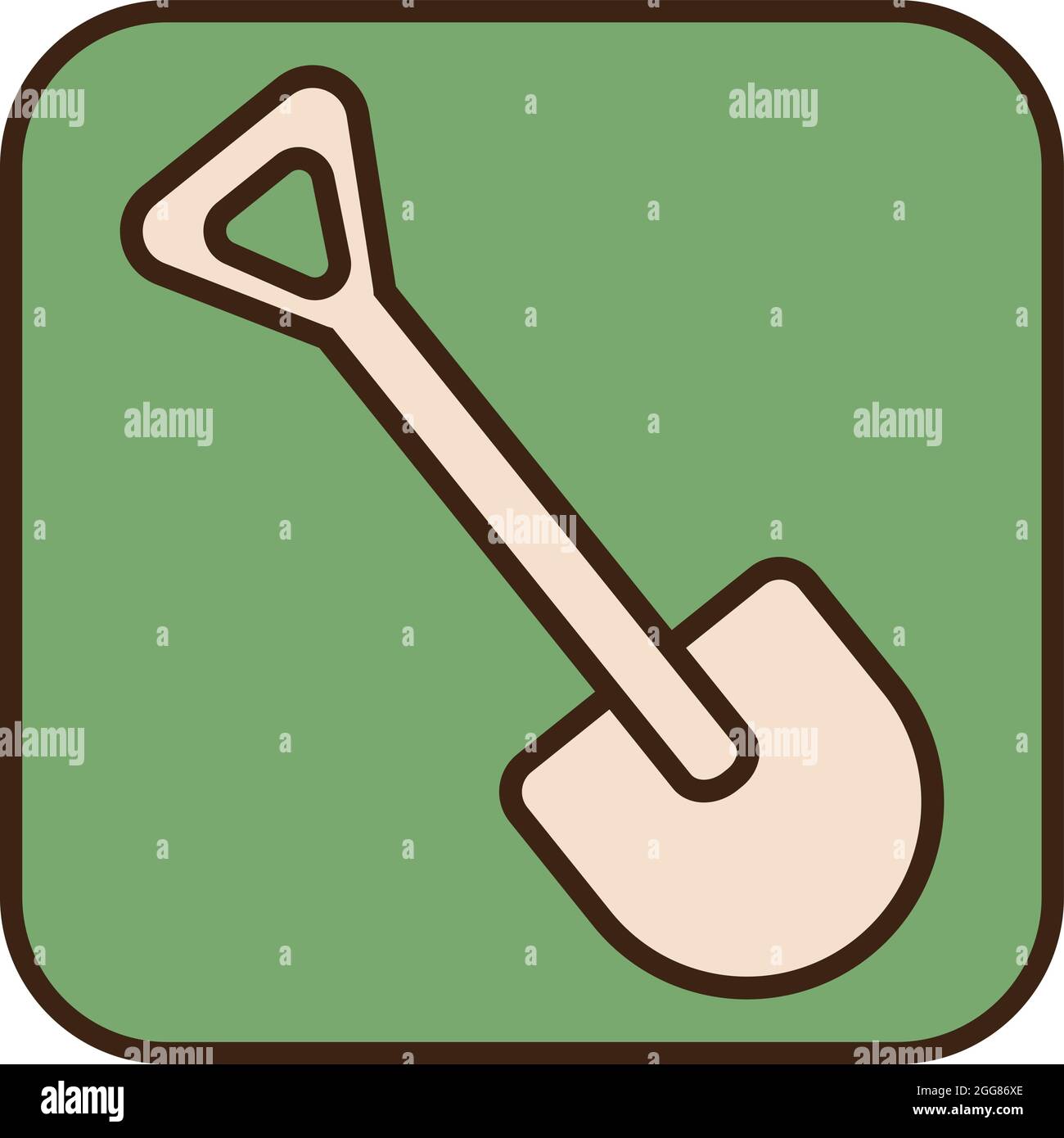 Small shovel, illustration, vector on a white background Stock Vector ...