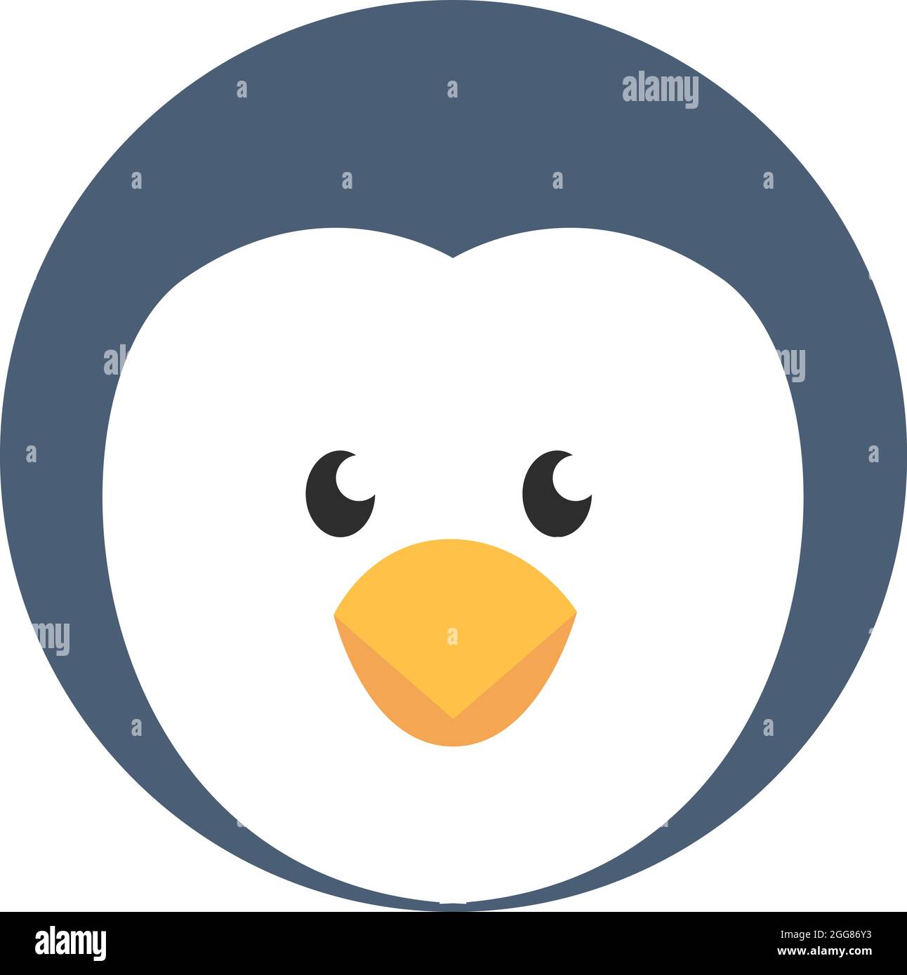 Blue penguin head, illustration, vector on a white background Stock ...