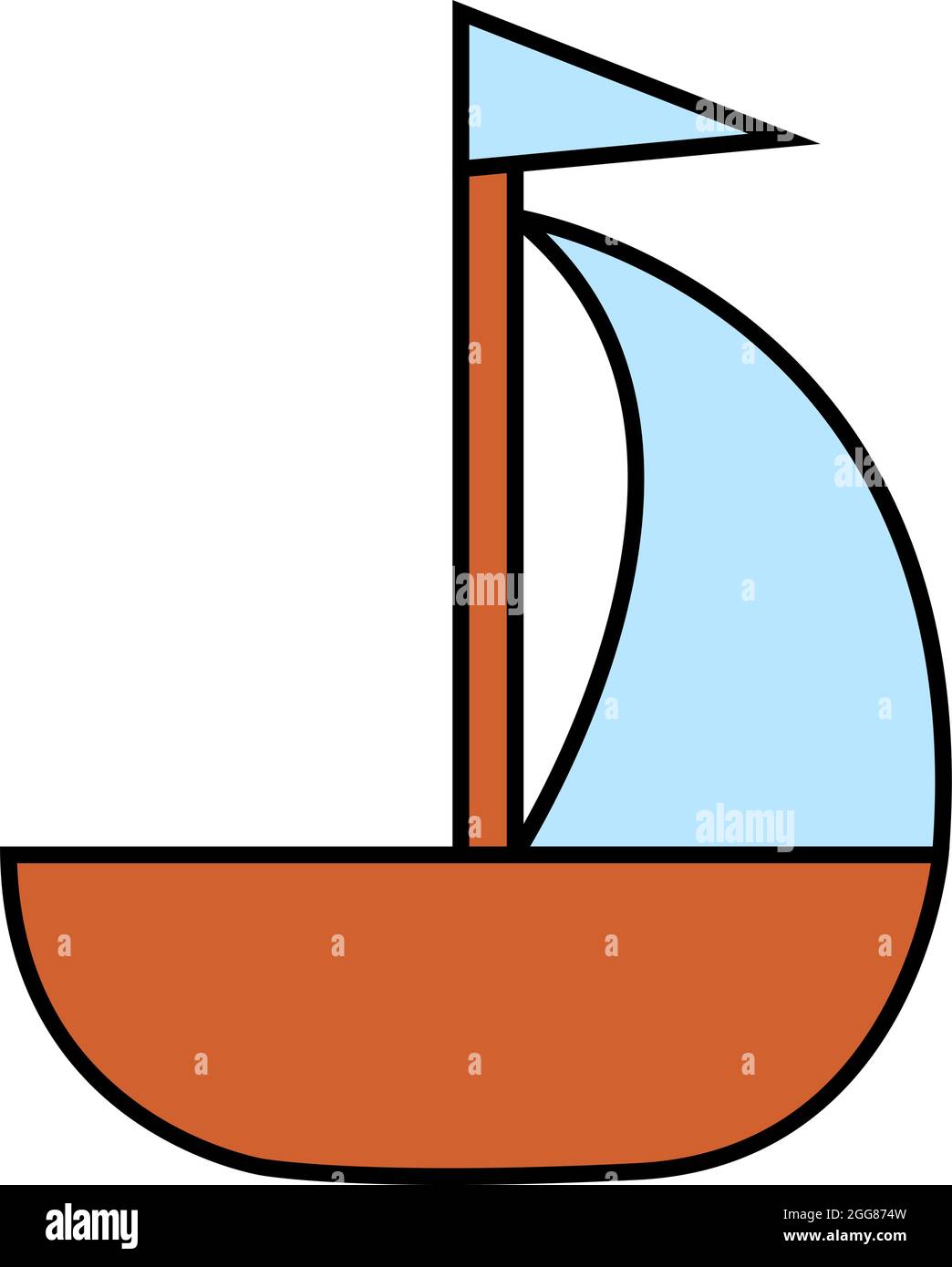 Small sailboat on ocean Cut Out Stock Images & Pictures - Alamy