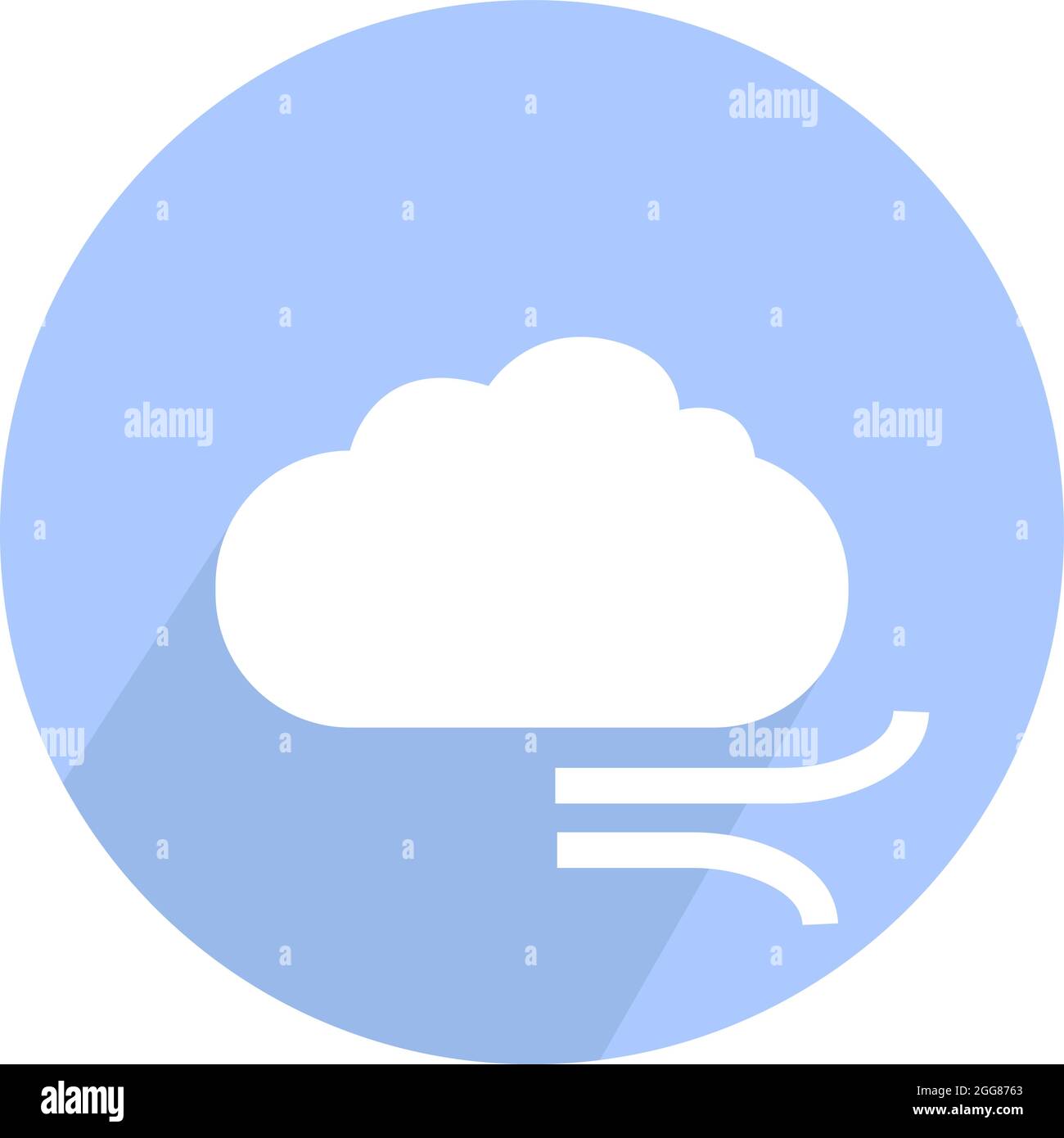 Cloudy with wind, illustration, on a white background Stock Vector ...