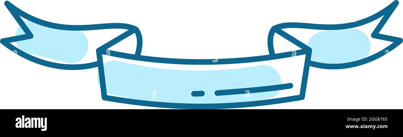 Old blue banner, illustration, vector on a white background Stock ...