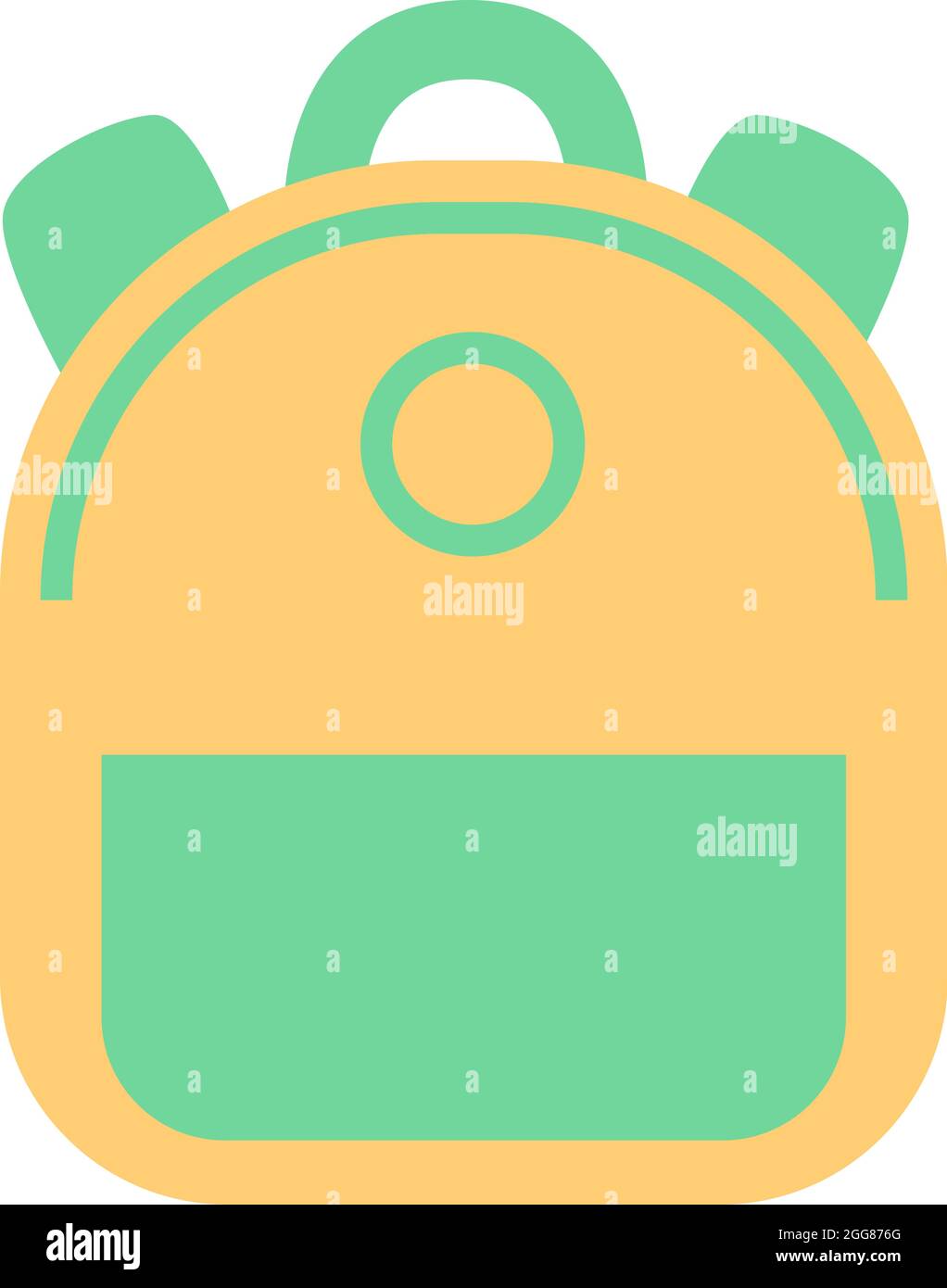 Yellow school bag, illustration, on a white background Stock Vector ...