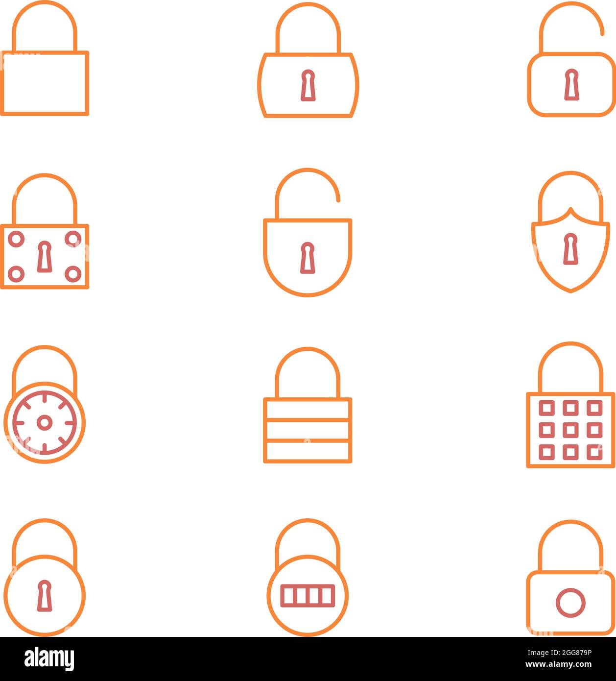 Security locks, illustration, vector on a white background Stock Vector ...