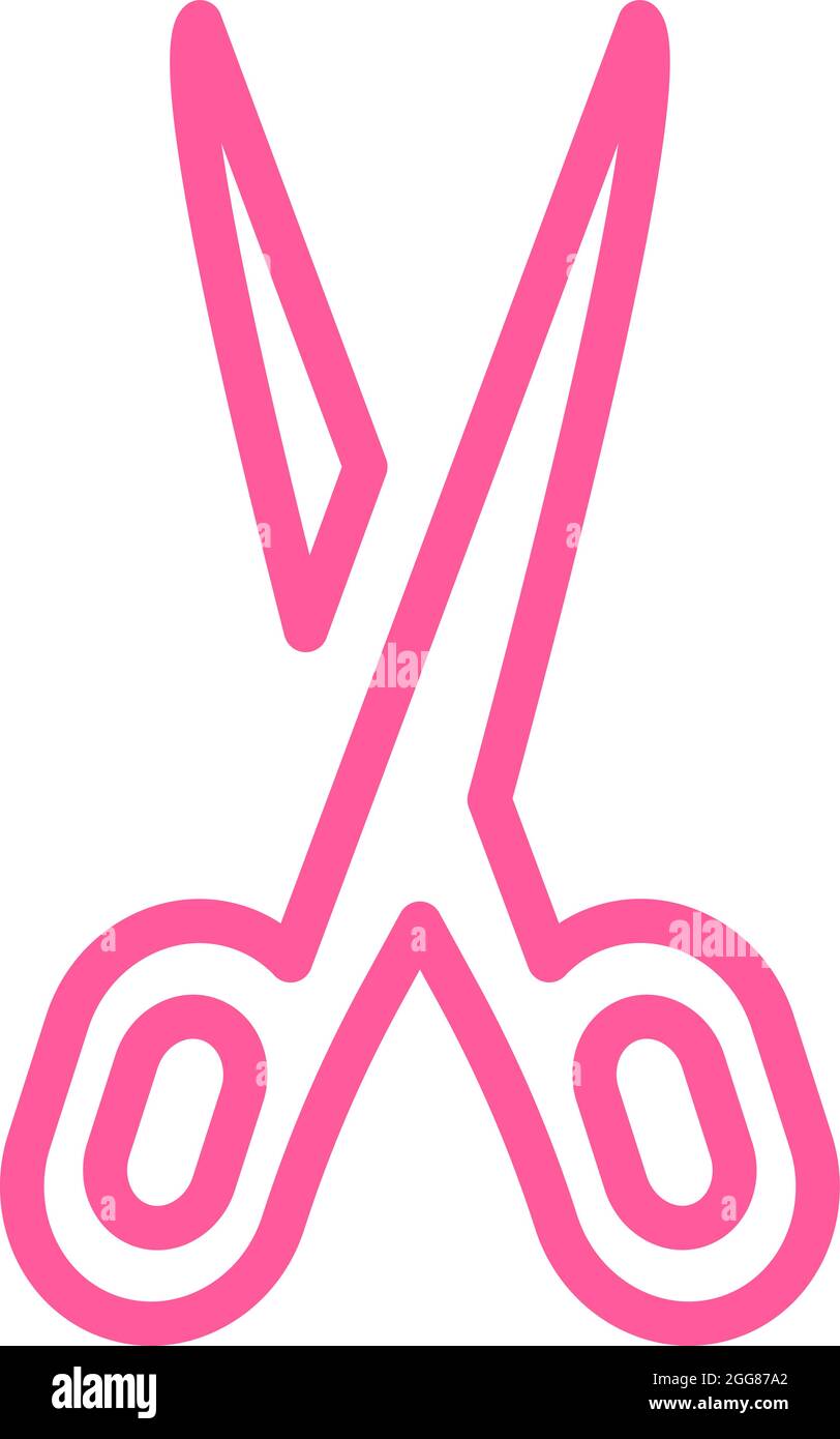 Pink scissors, illustration, vector on a white background Stock Vector ...
