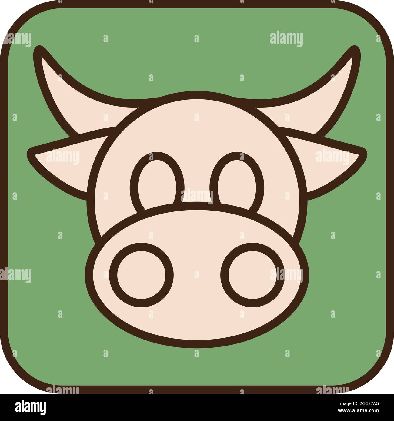 Cow head, illustration, vector on a white background Stock Vector Image ...