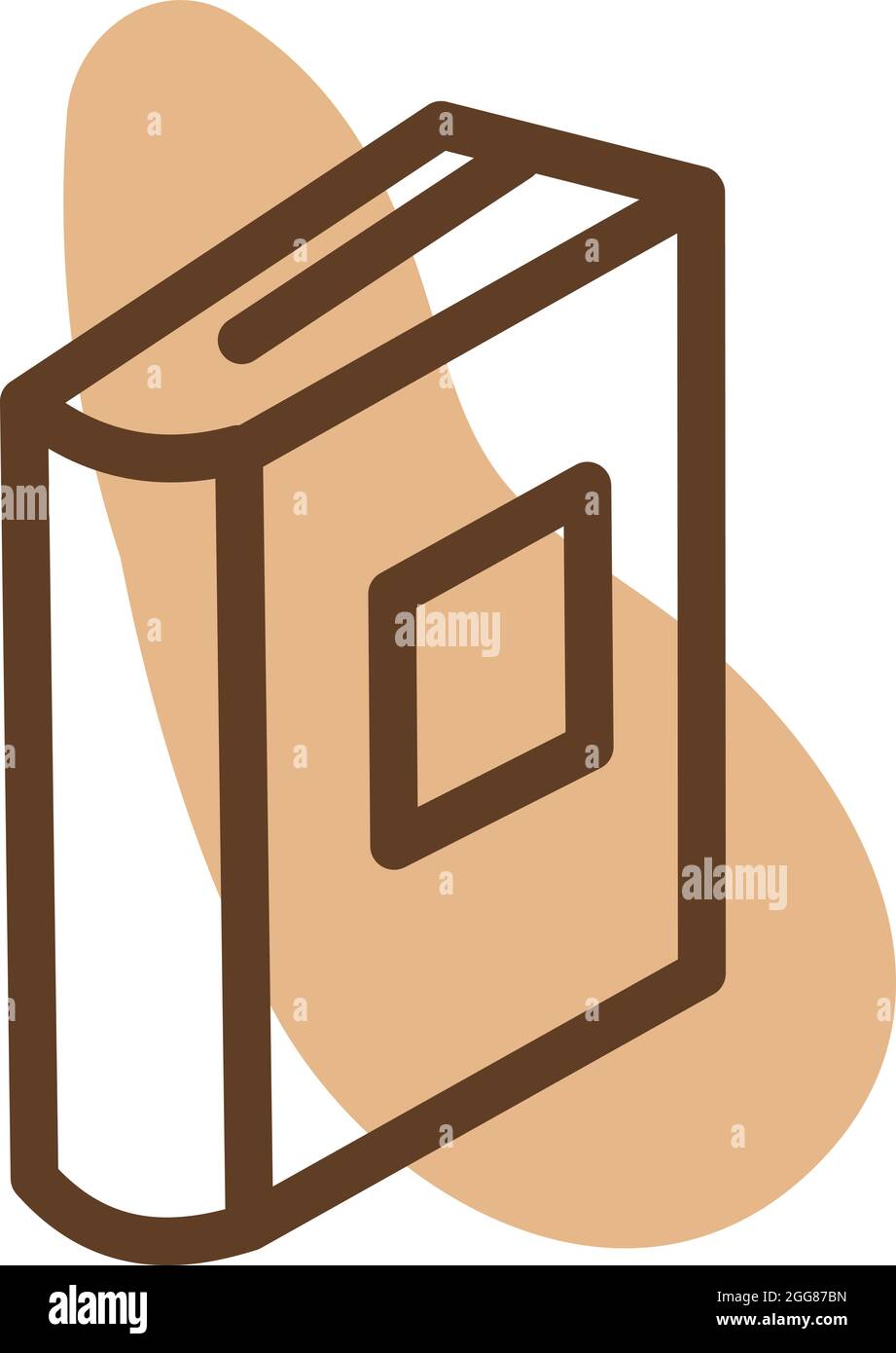 One brown book, illustration, vector on a white background Stock Vector ...