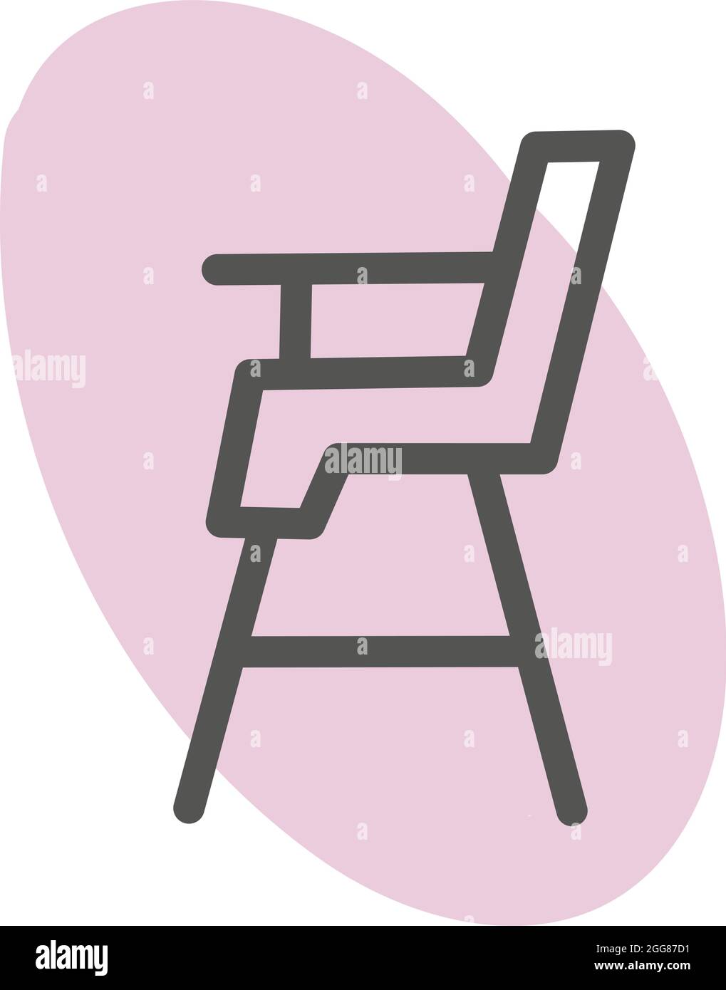 Baby chair, illustration, vector on a white background Stock Vector ...
