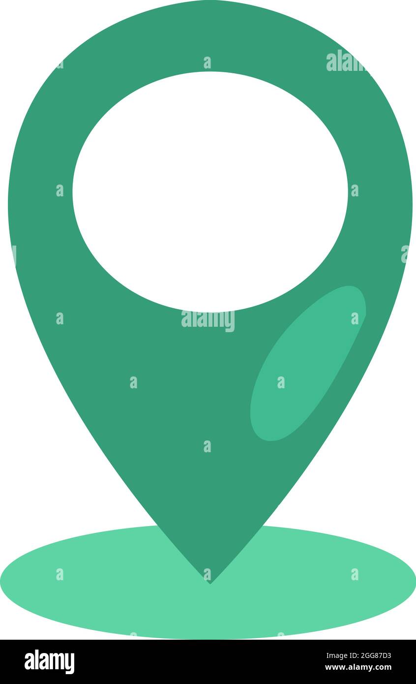 Green location, illustration, vector on a white background Stock Vector ...