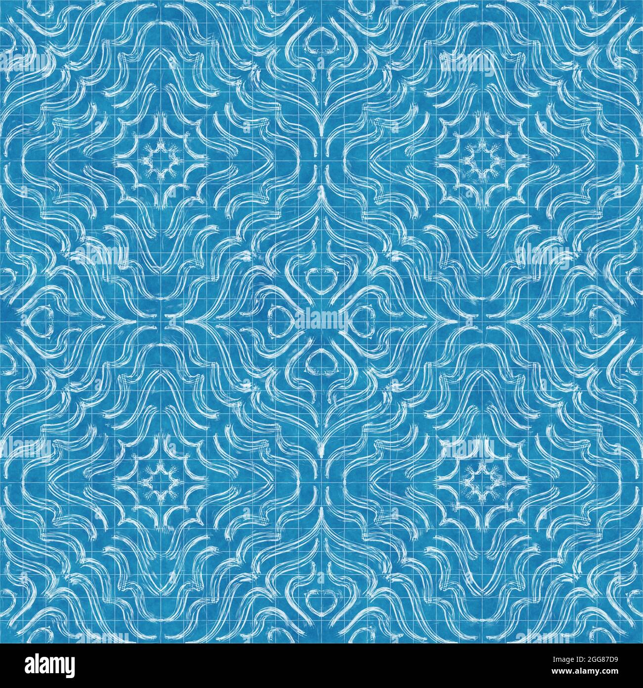 Seamless bright blue blueprint pattern for textile and print Stock ...