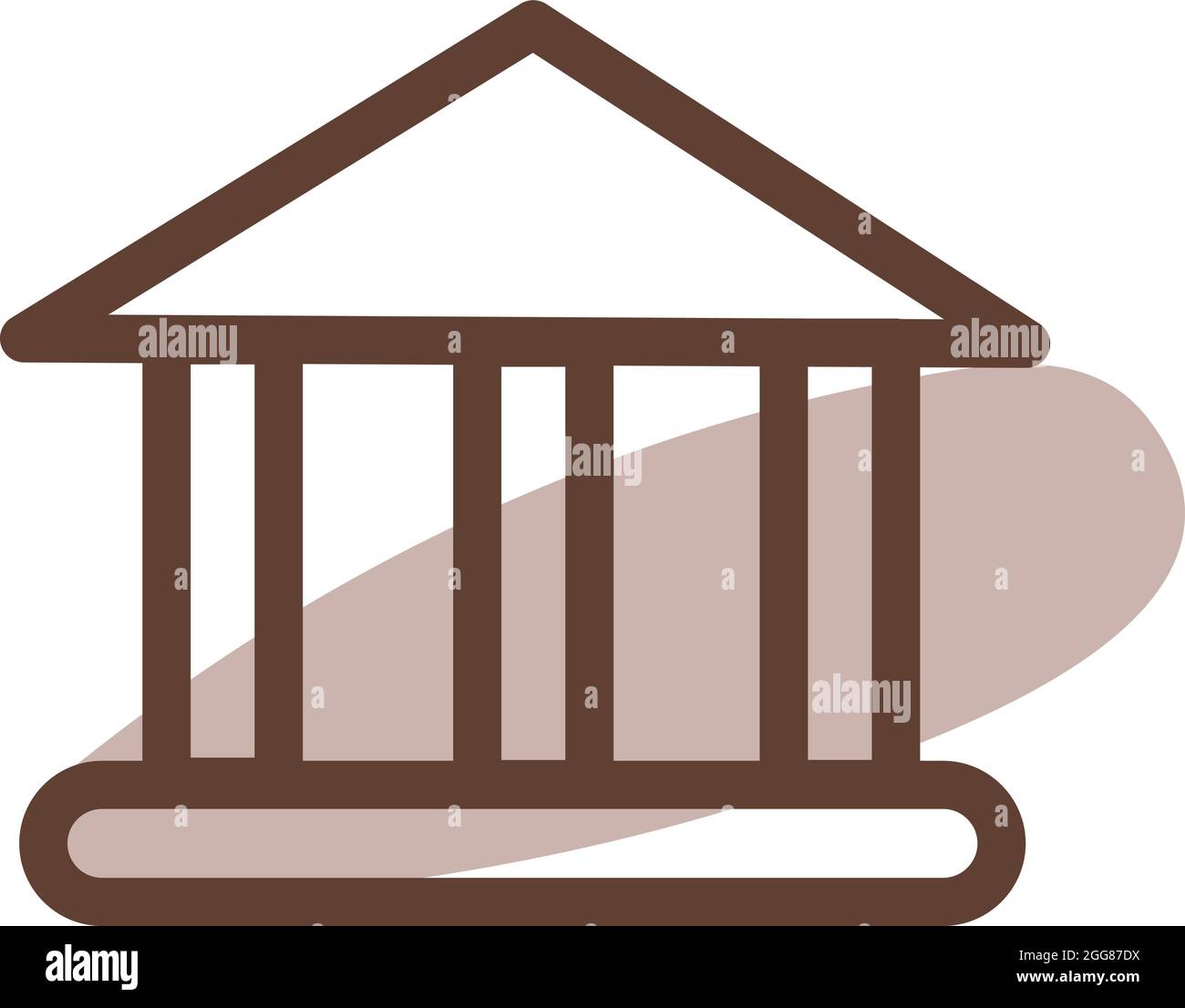 Ancient building, illustration, vector on a white background Stock ...