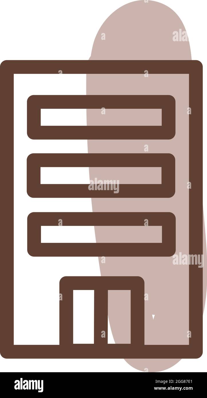 Modern brown three story building, illustration, vector on a white ...