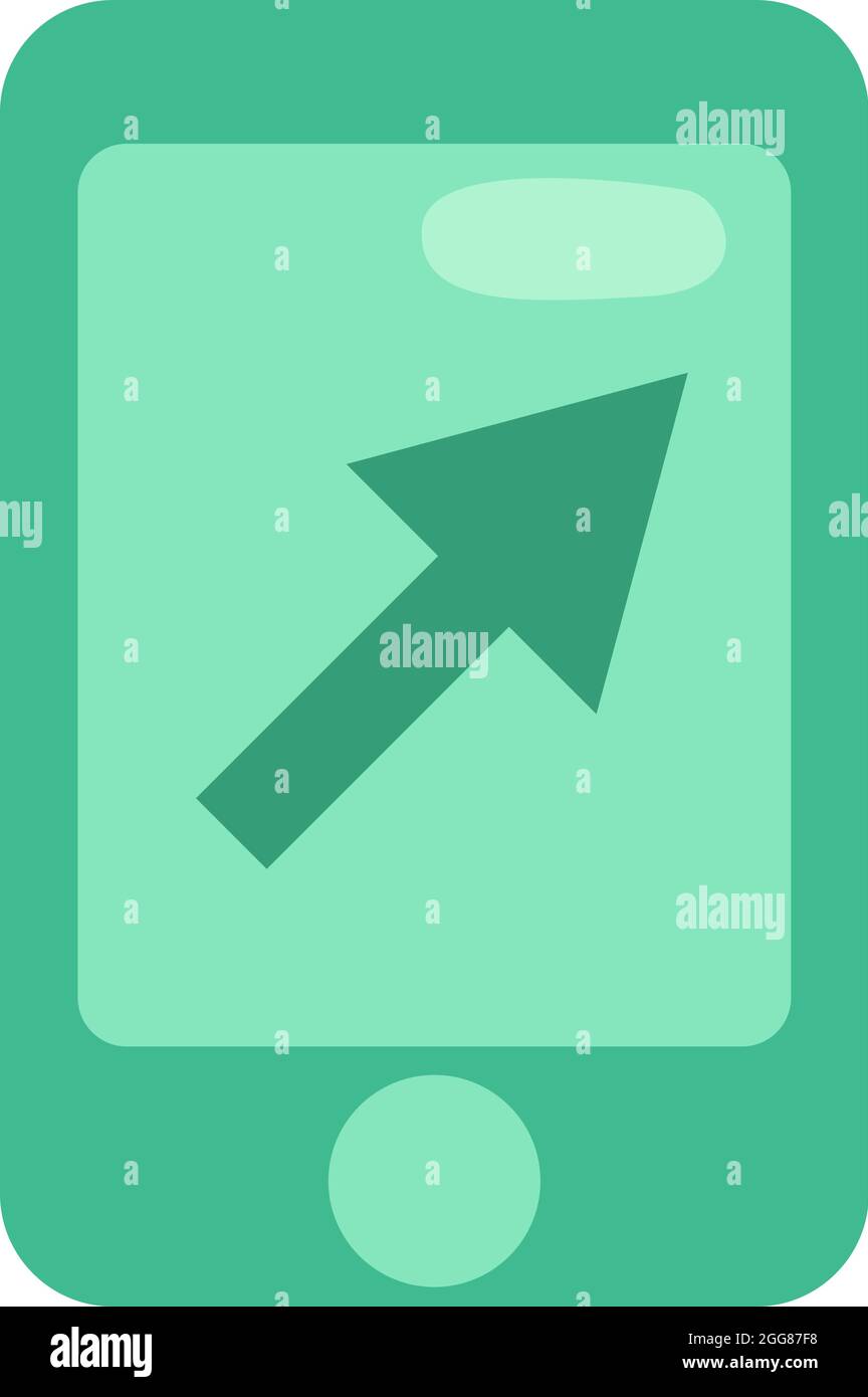 Green mobile phone, illustration, vector on a white background Stock ...