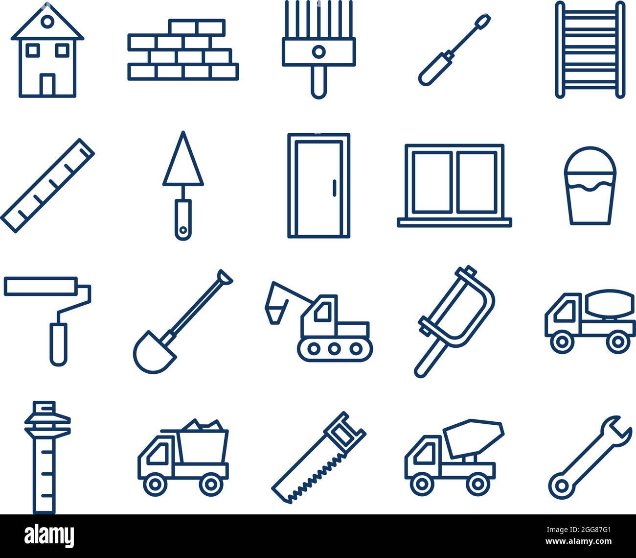 Construction tools, illustration, vector on a white background Stock ...