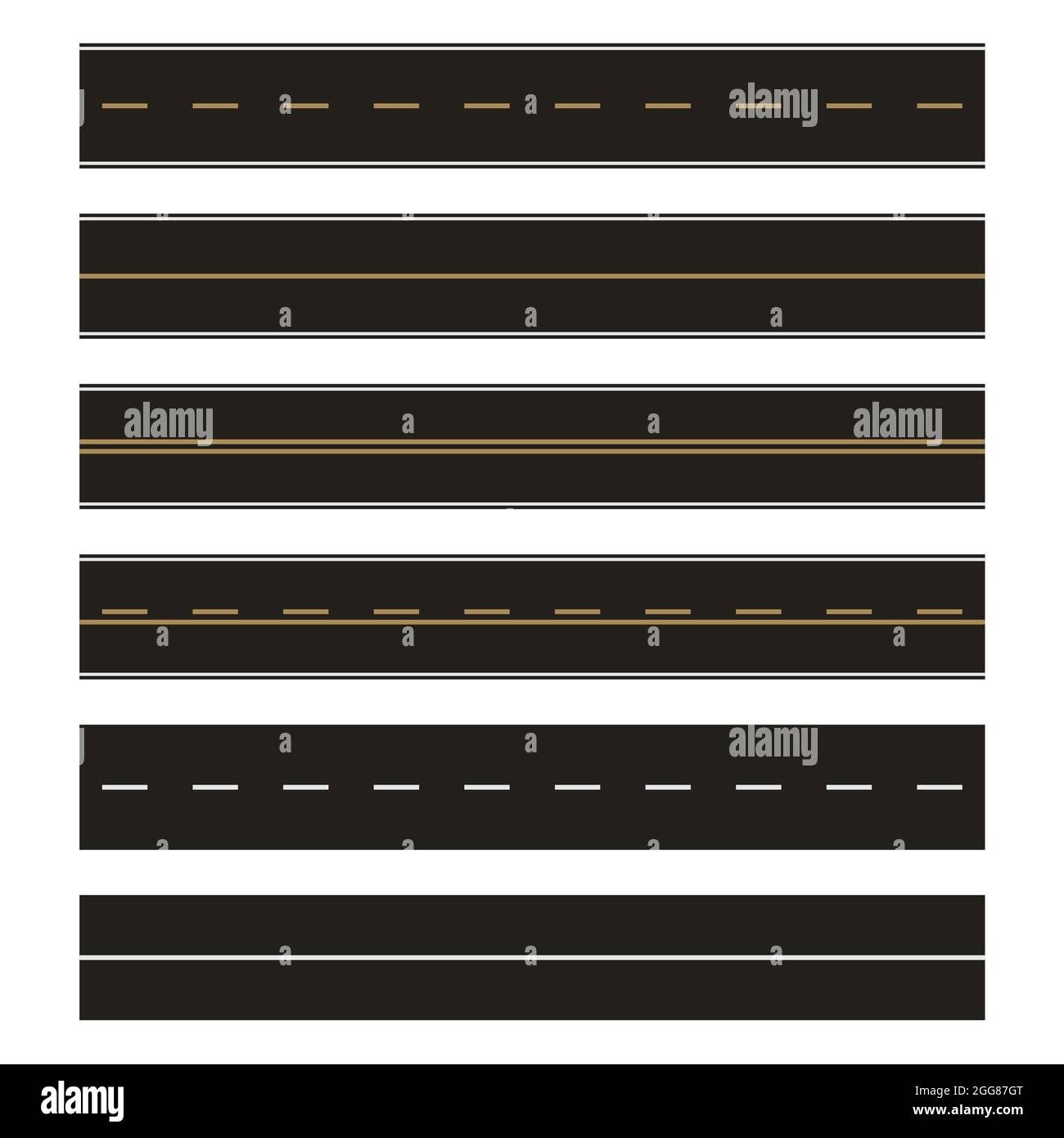 Vector template set of straight asphalt roads Stock Vector Image & Art ...