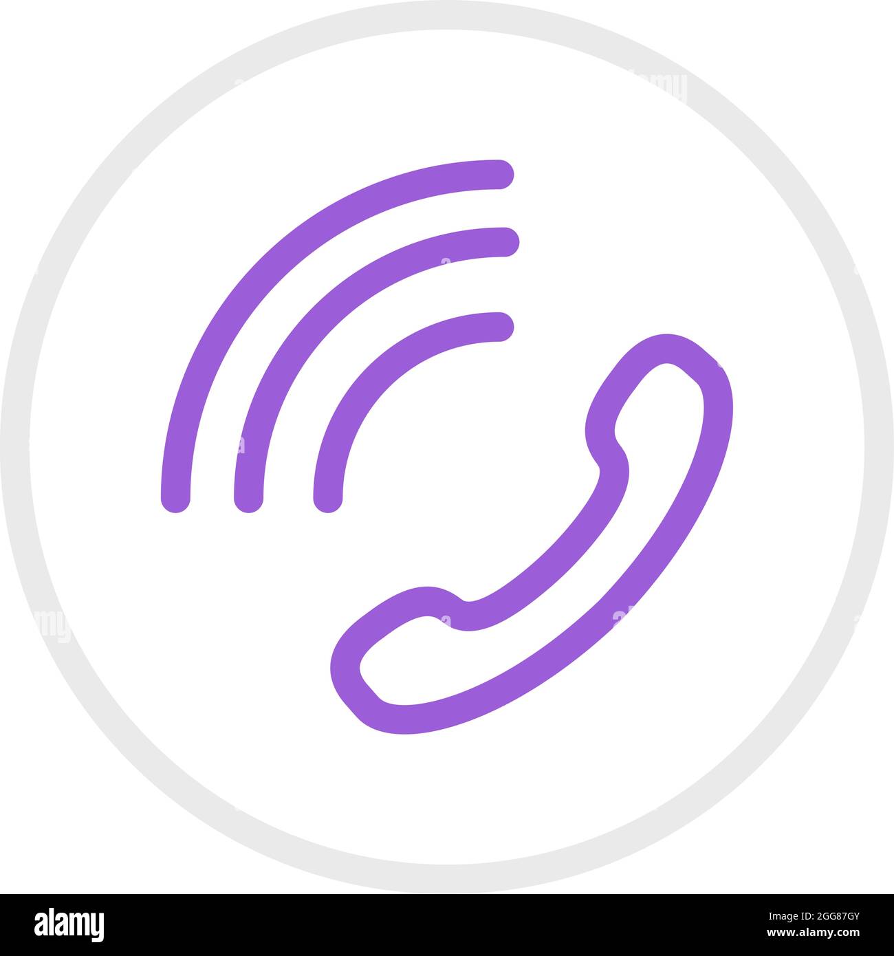 Purple phone handset, illustration, vector on a white background Stock ...
