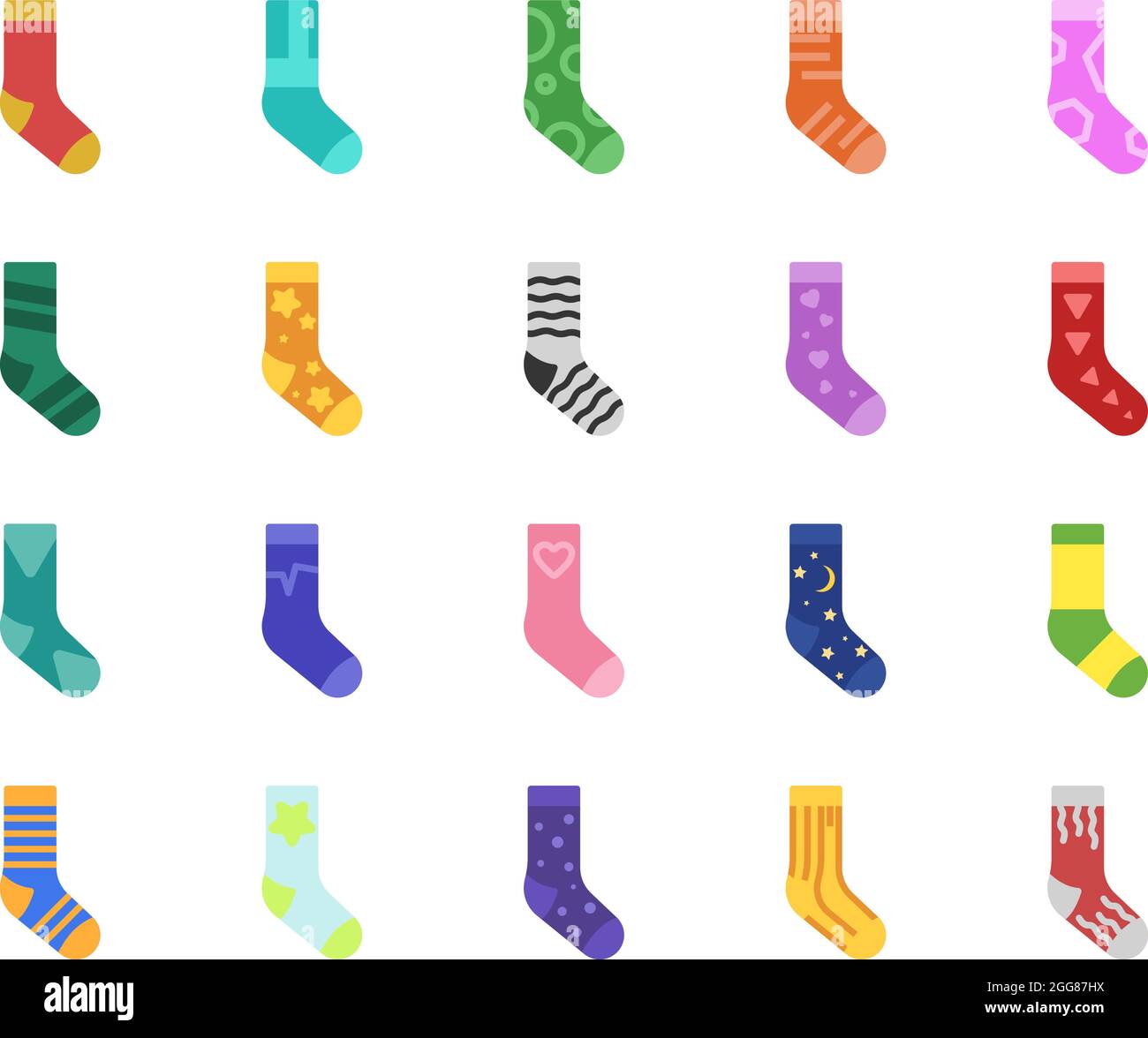 Colorful Socks Illustration Vector On A White Background Stock Vector Image And Art Alamy