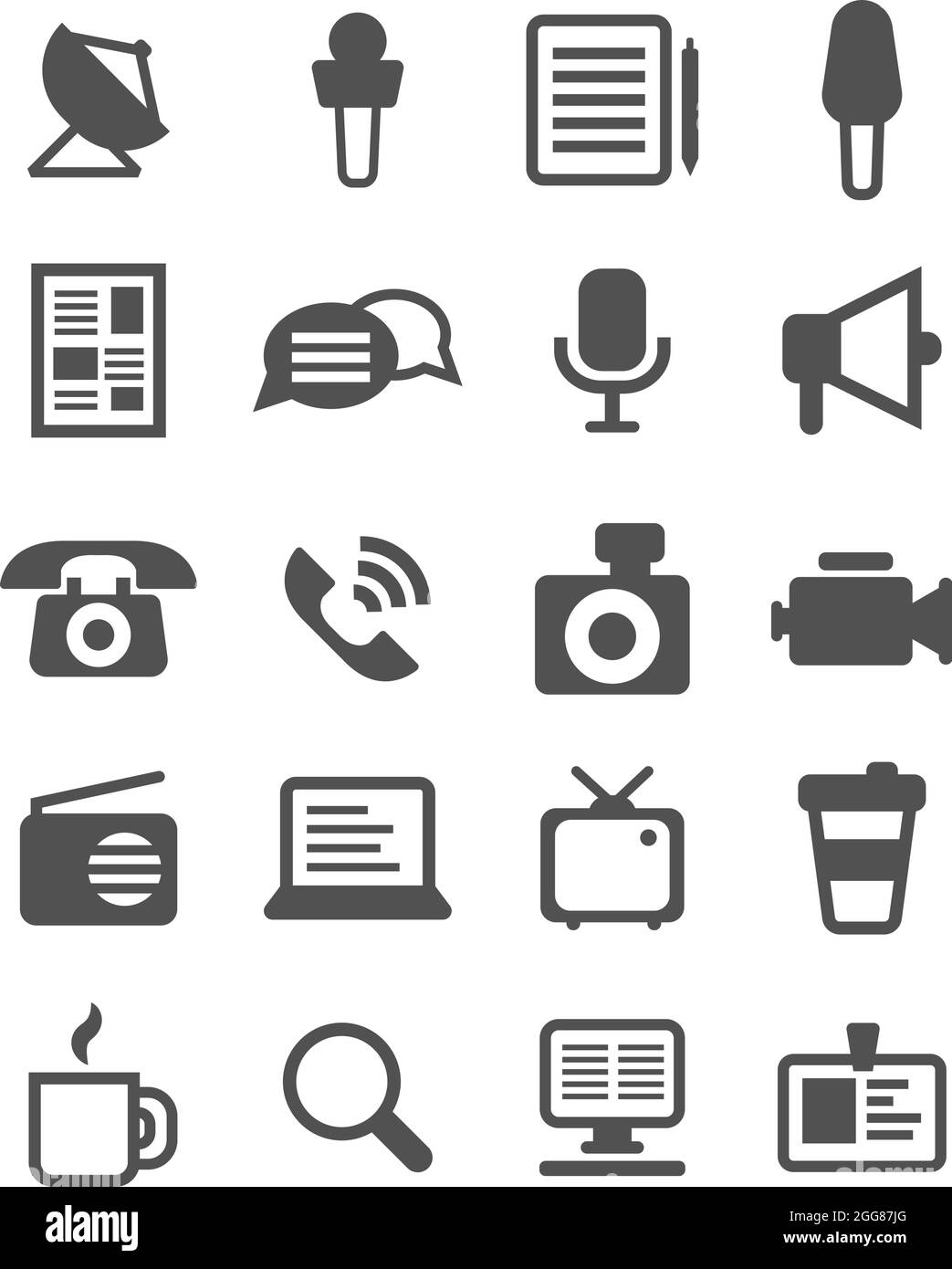 Black reporter and white reporter Stock Vector Images - Alamy