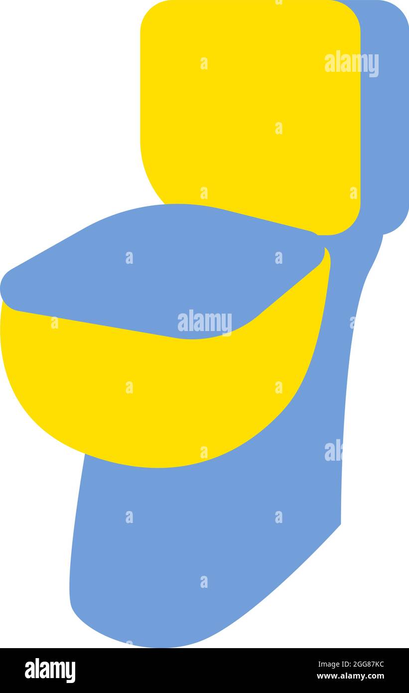 Yellow toilet, illustration, vector on a white background Stock Vector ...