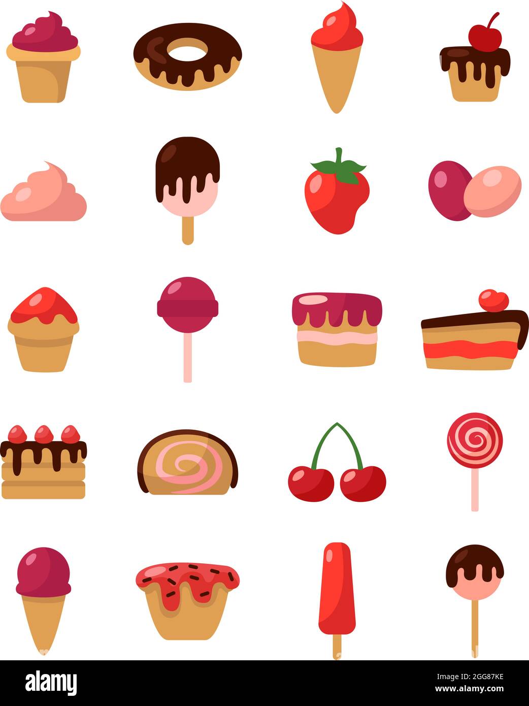 Bakery sweets, illustration, vector on a white background Stock Vector ...