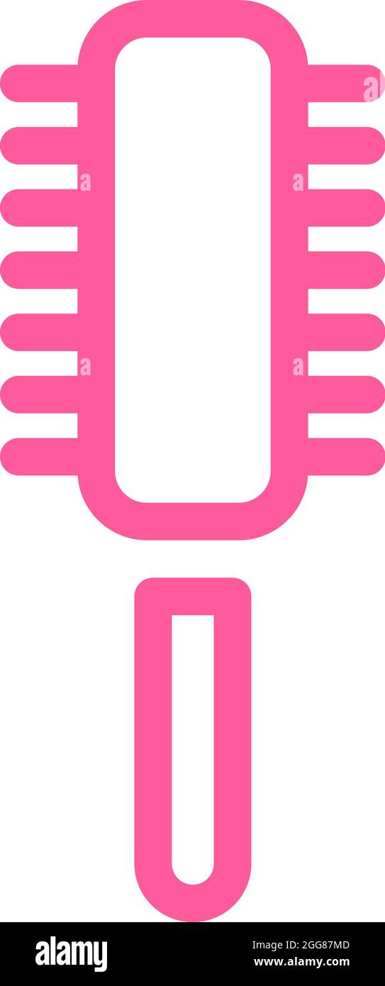 Pink hair comb, illustration, vector on a white background Stock Vector ...
