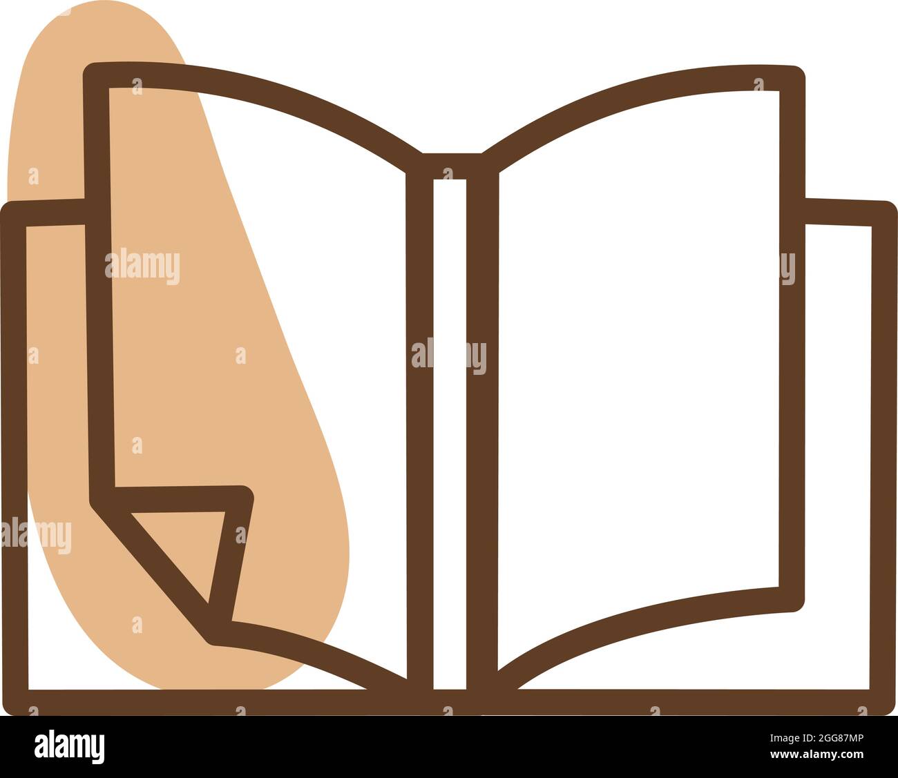 Empty open book, illustration, vector on a white background Stock ...