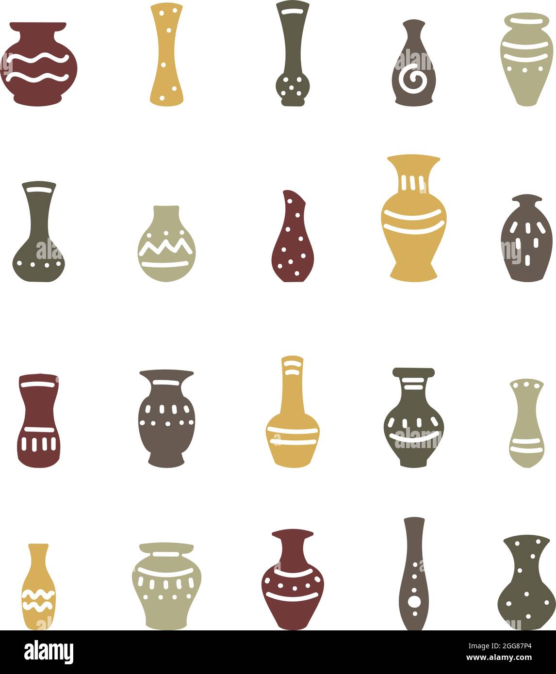 Home flower vase icon pack, illustration, vector on a white background ...
