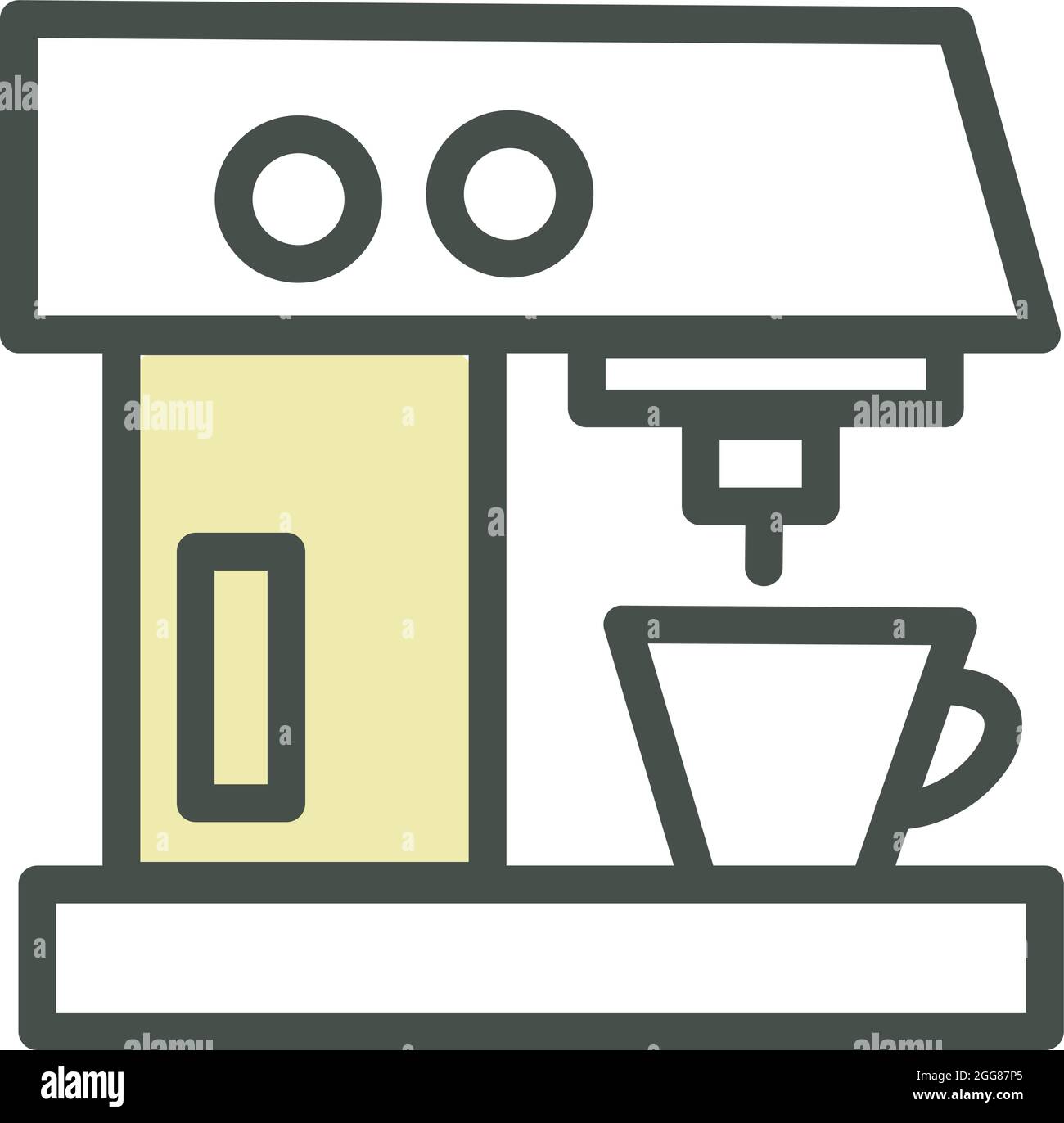 Modern coffee maker, illustration, vector on a white background Stock ...