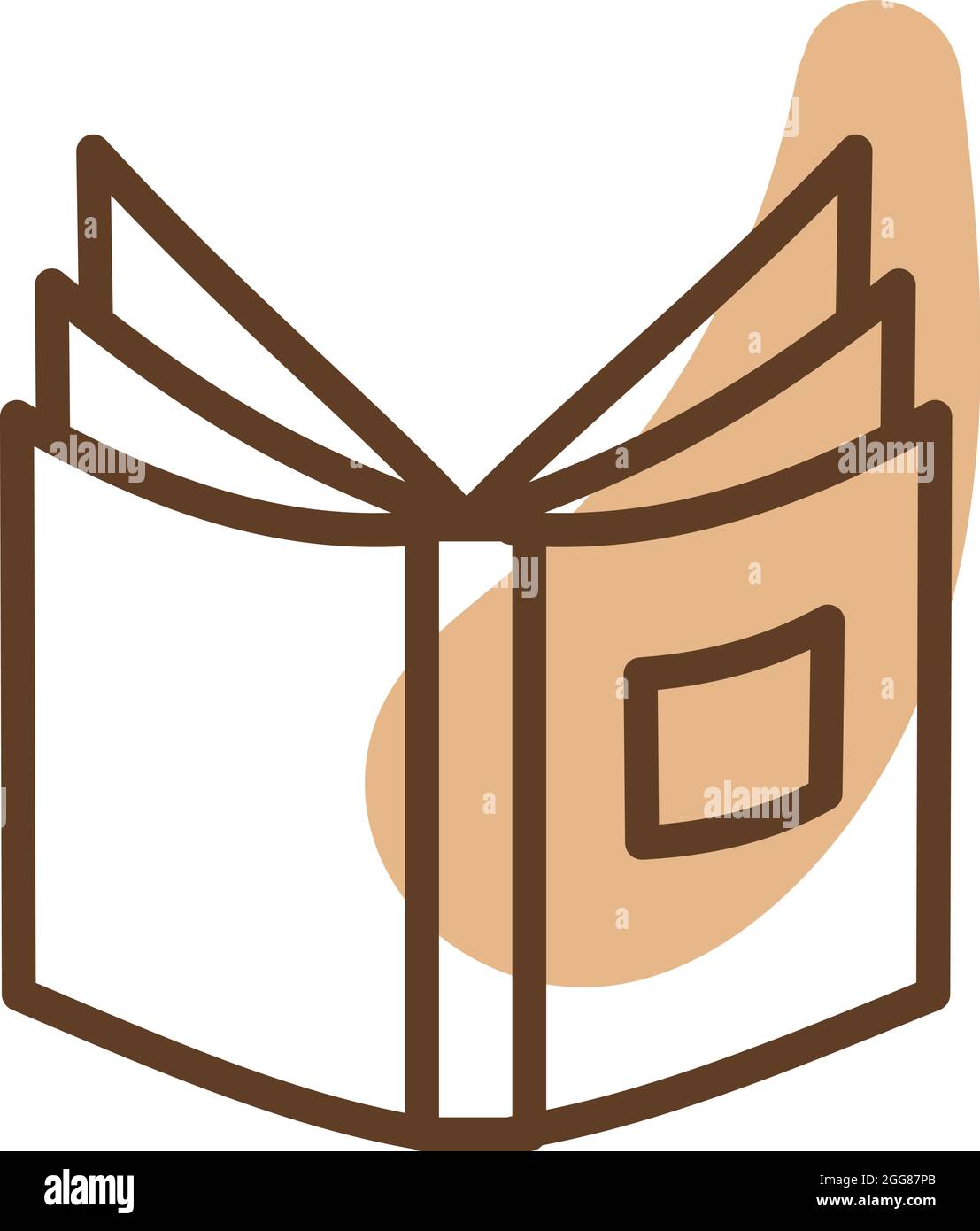 Small brown book, illustration, vector on a white background Stock ...