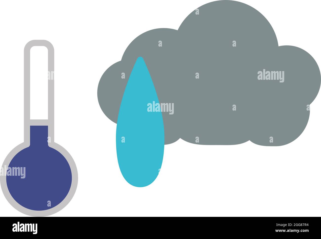 Grey rain cloud, illustration, on a white background Stock Vector Image ...