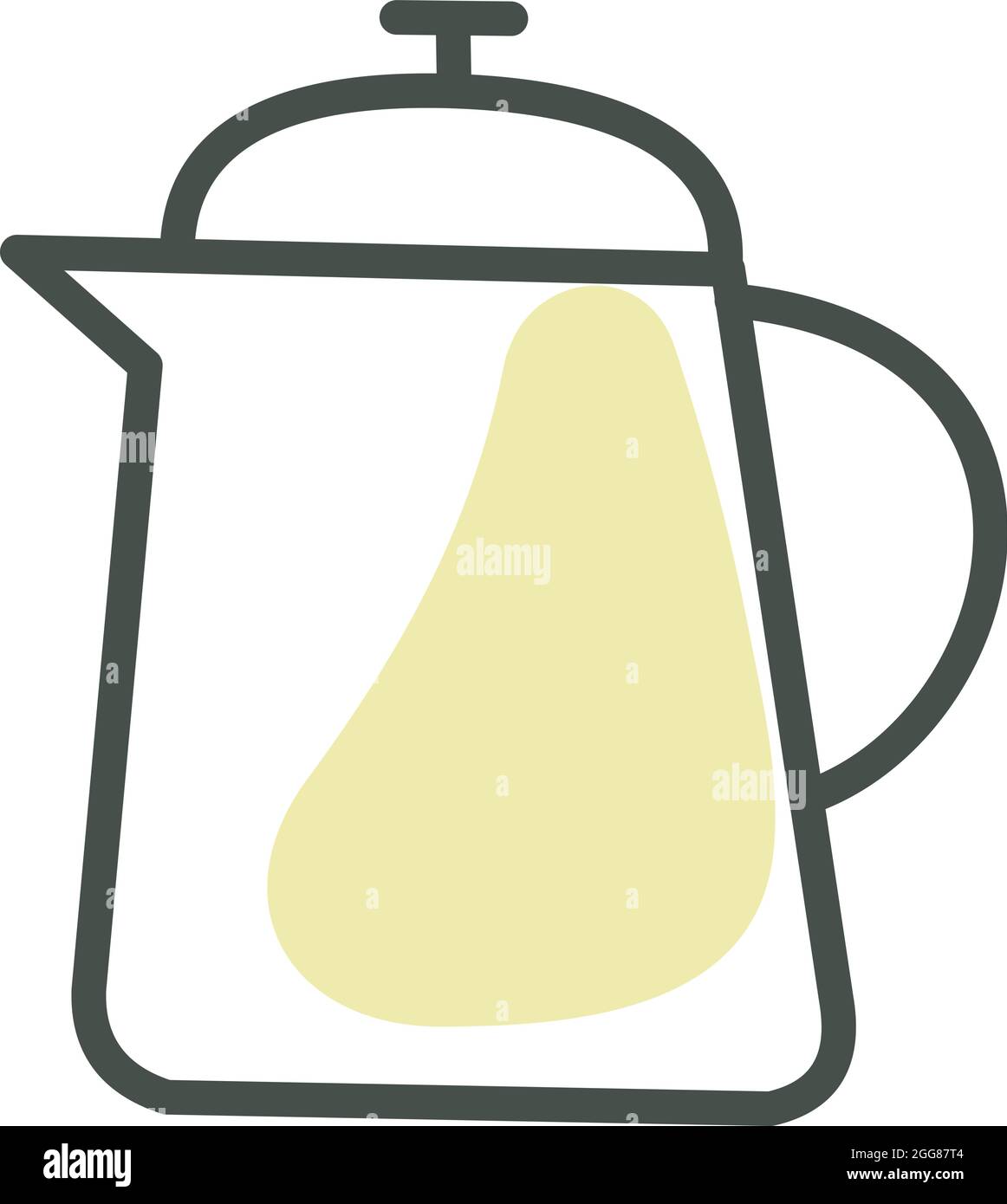 Yellow teapot, illustration, vector on a white background Stock Vector ...
