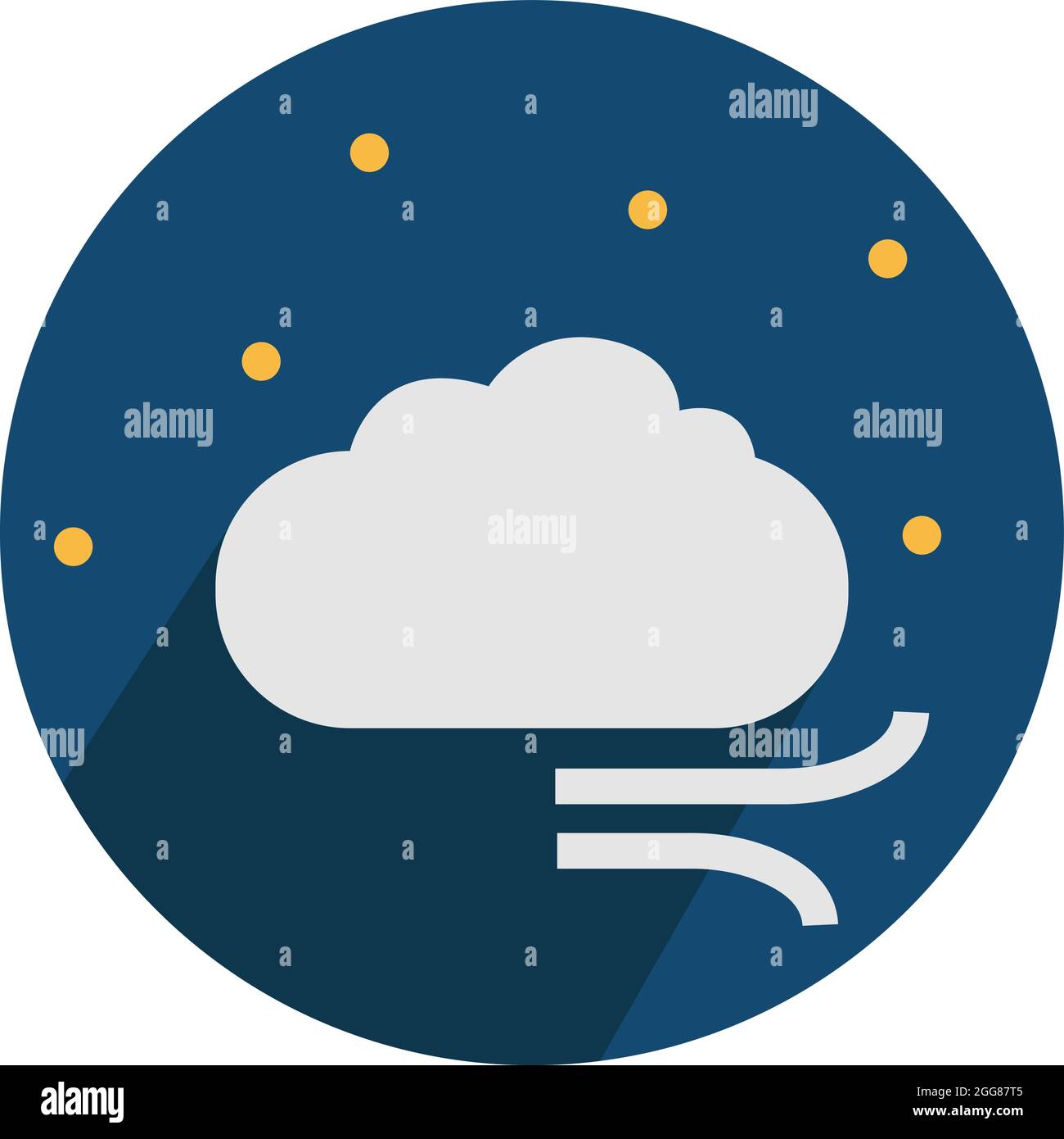 Windy night, illustration, on a white background Stock Vector Image ...