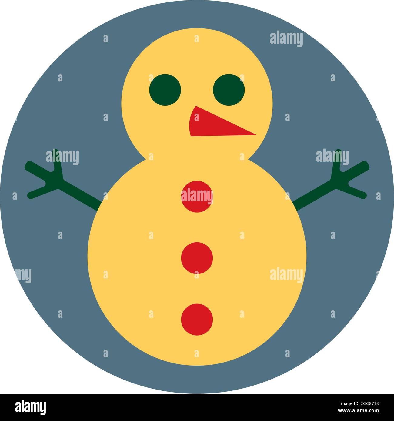 Yellow snowman, illustration, vector on a white background Stock Vector ...