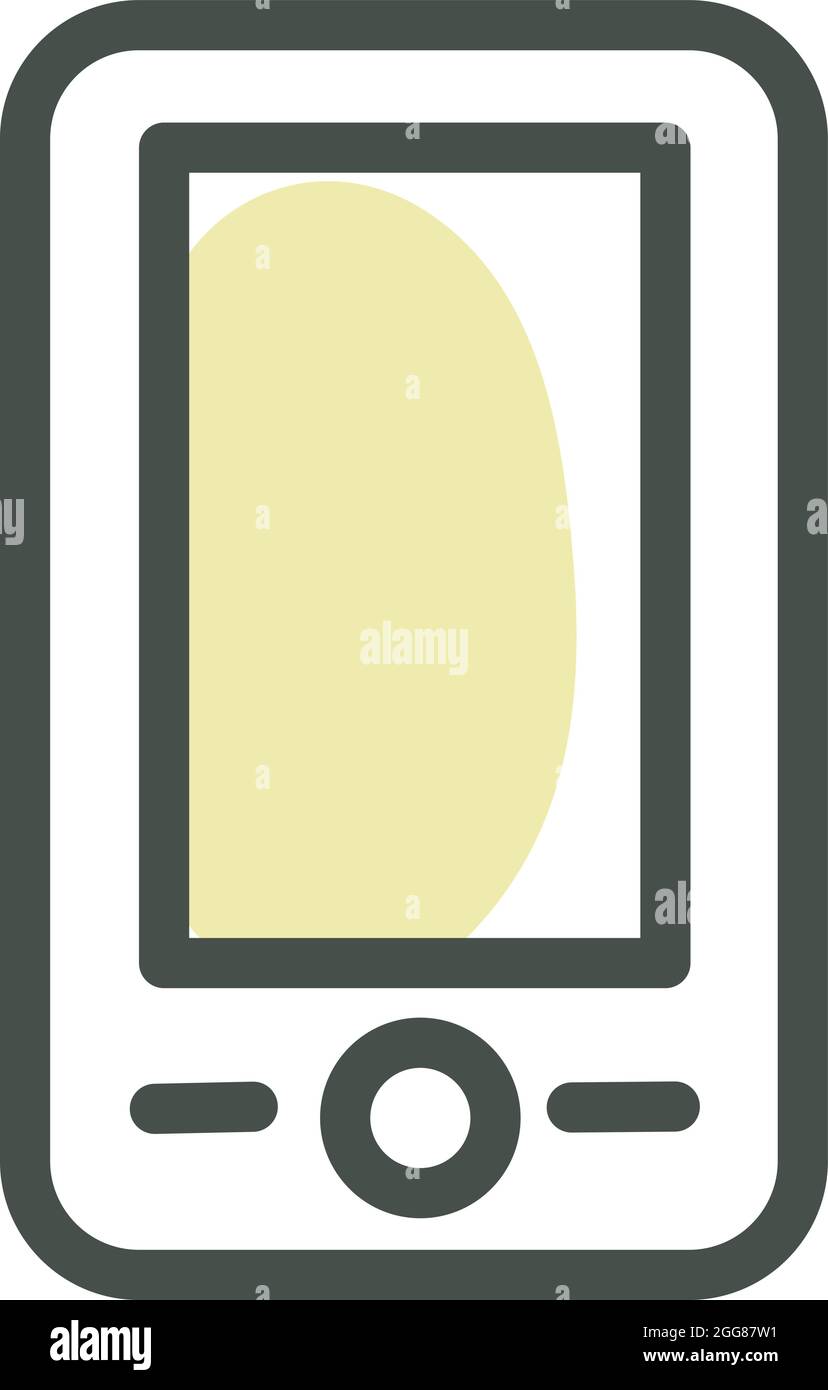 Yellow mobile phone, illustration, vector on a white background Stock ...