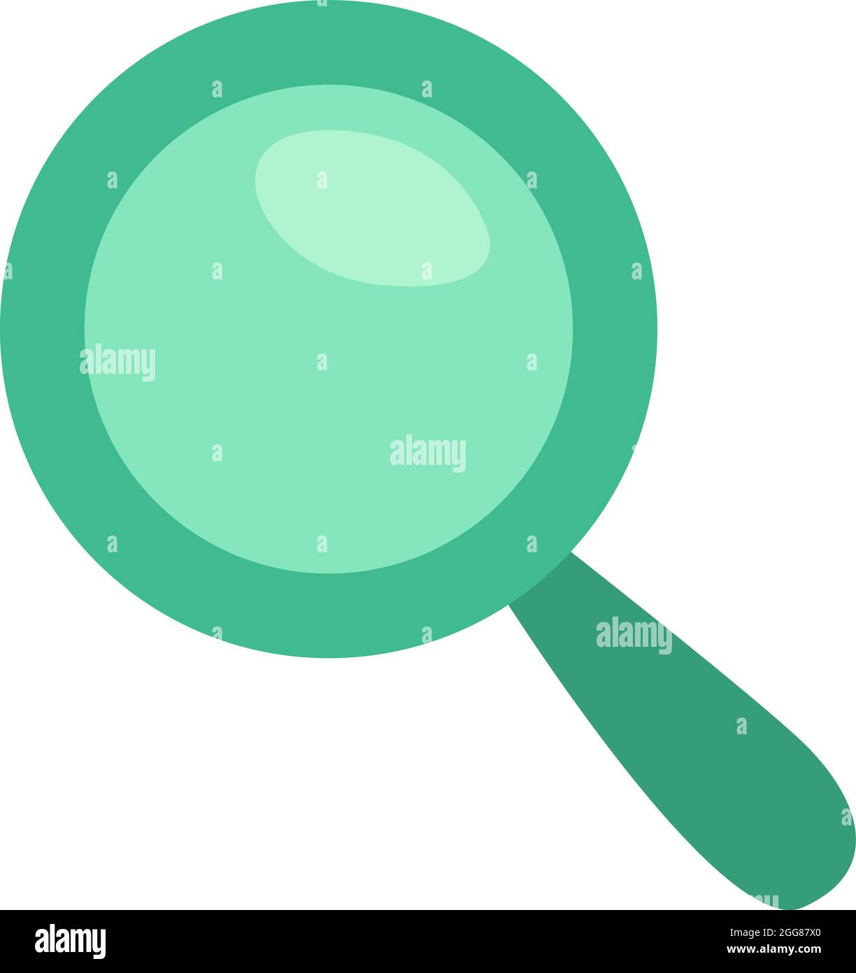 Green magnifyer, illustration, vector on a white background Stock ...