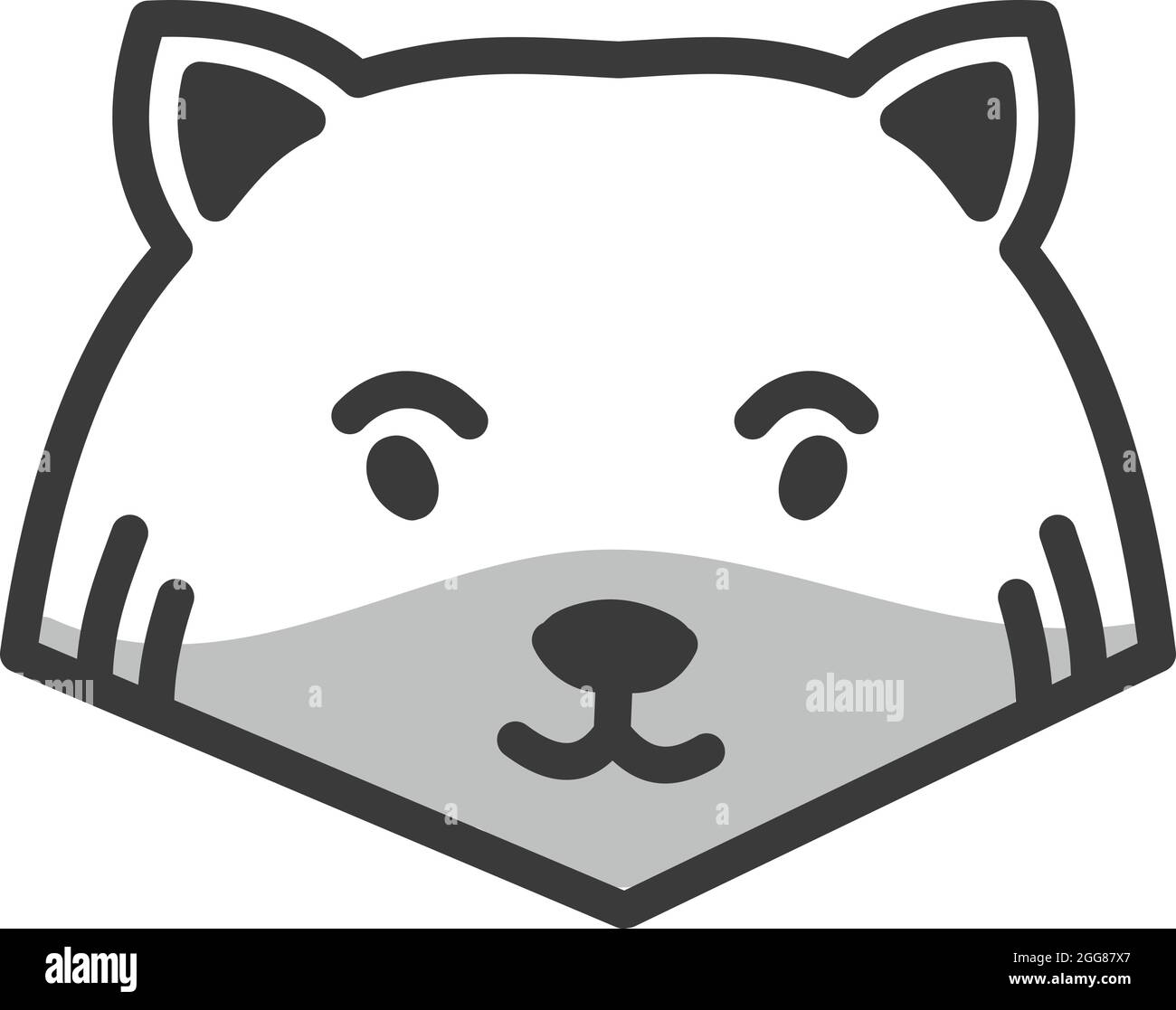 Predacious grey cat, illustration, vector on a white background Stock ...