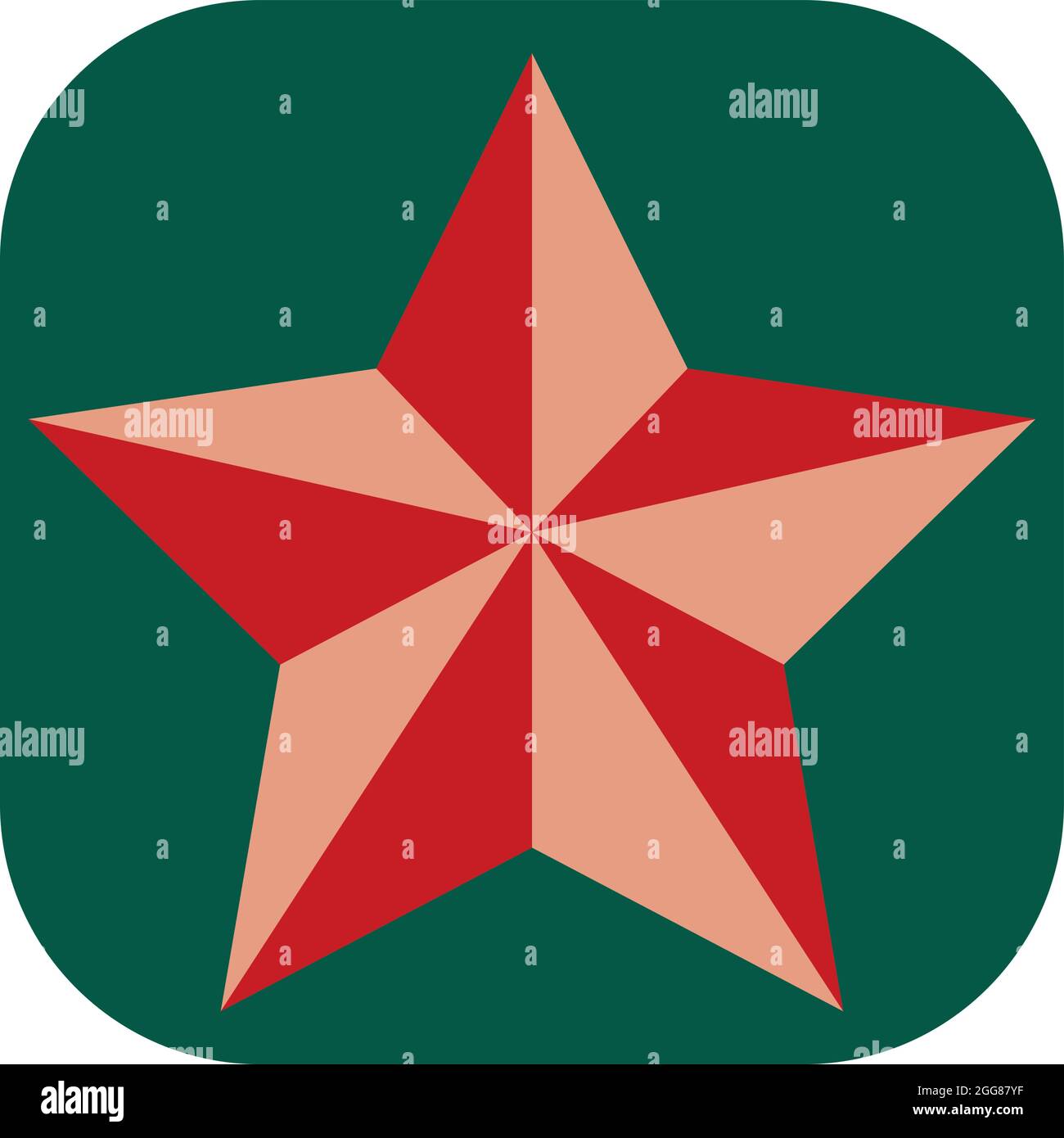 Red christmas tree star, illustration, vector on a white background ...