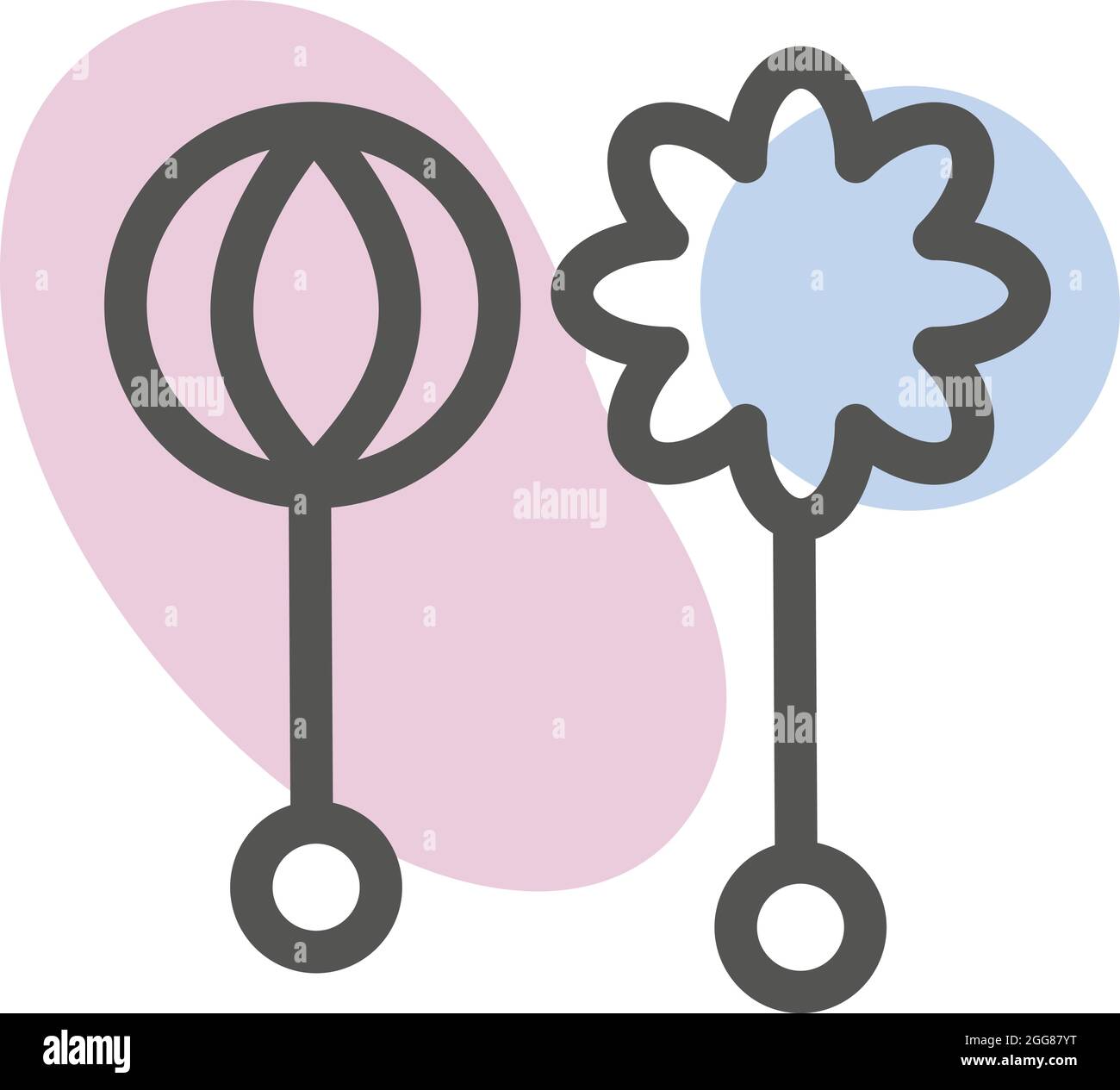 Baby rattles, illustration, vector on a white background Stock Vector ...