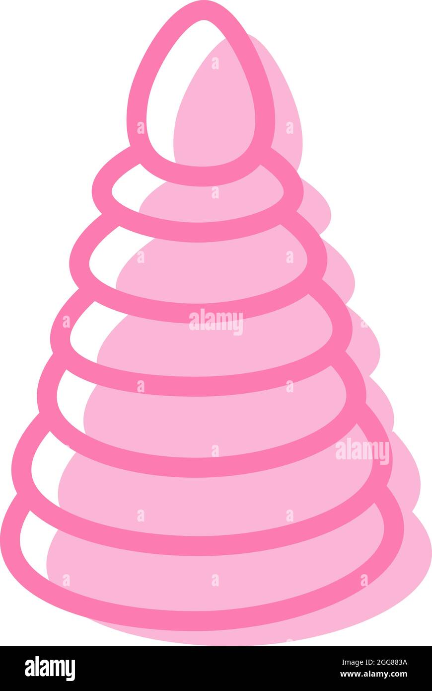 Pink pyramid toy, illustration, vector on a white background Stock ...