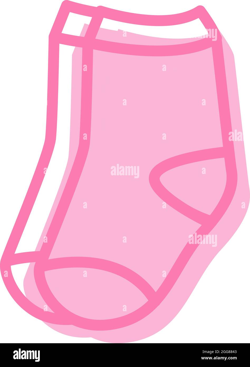 Pink sock, illustration, vector on a white background Stock Vector ...