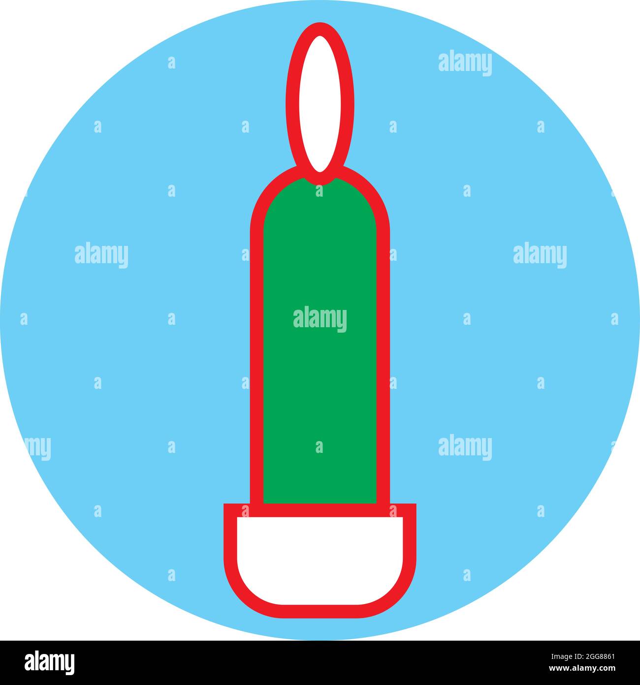One green candle, illustration, vector on a white background Stock ...