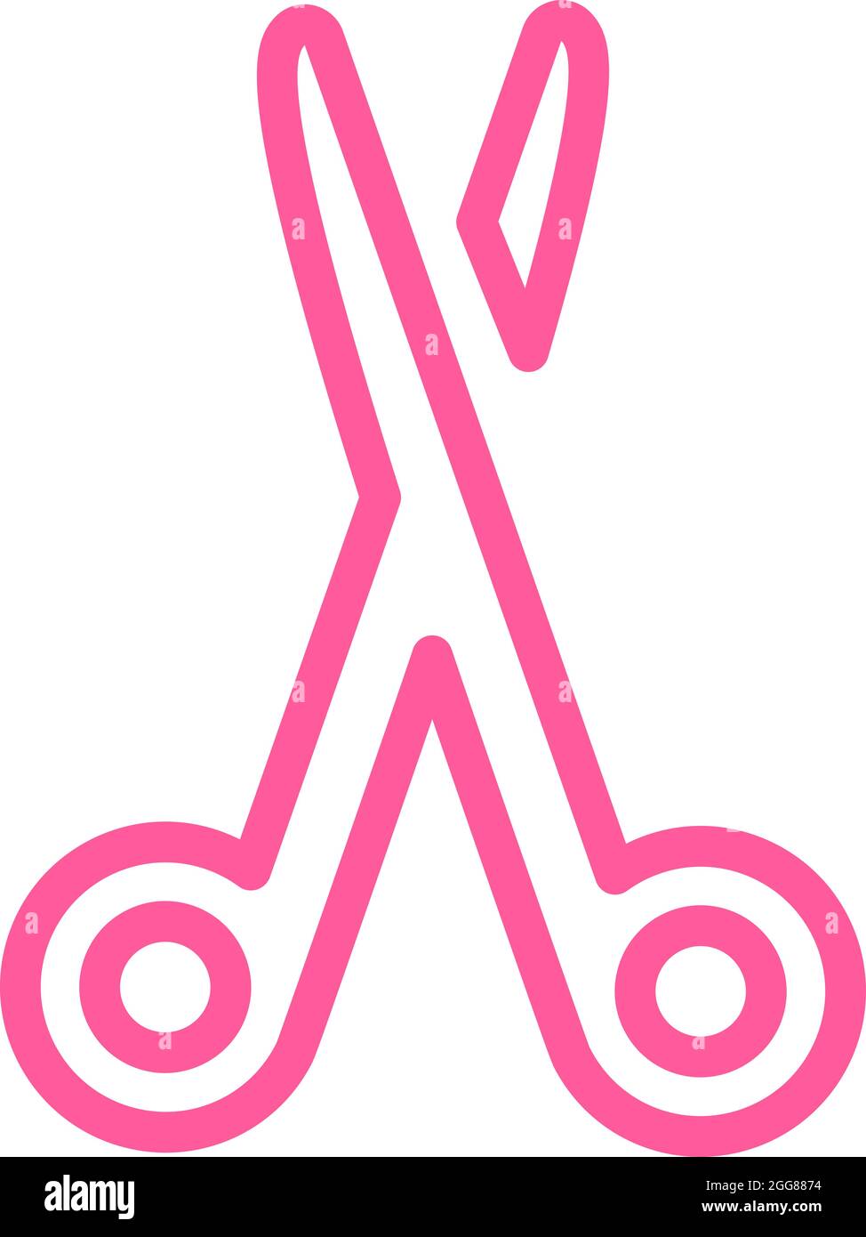 Pink hair scissors, illustration, vector on a white background Stock ...