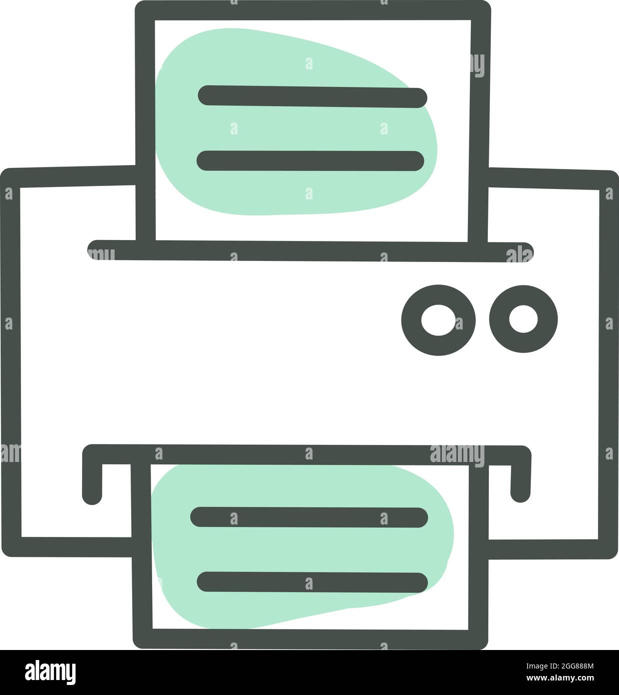 Blue paper printer, illustration, vector on a white background Stock ...