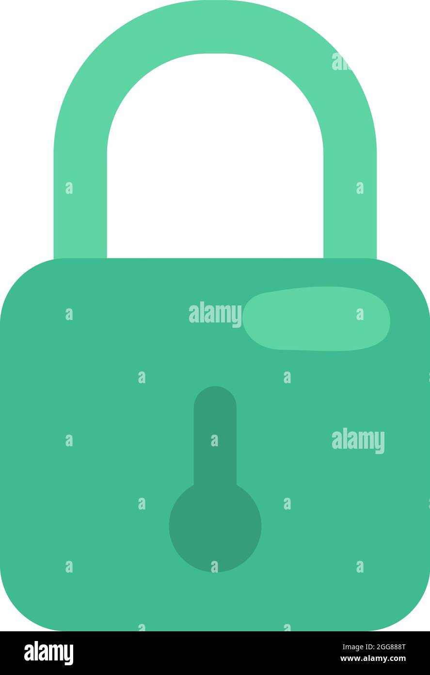 Green lock, illustration, vector on a white background Stock Vector ...
