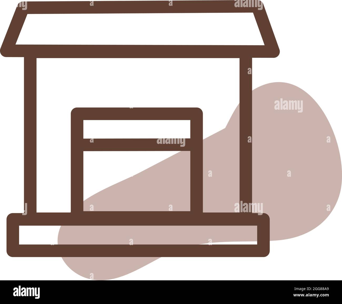 Simple brown building, illustration, vector on a white background Stock ...
