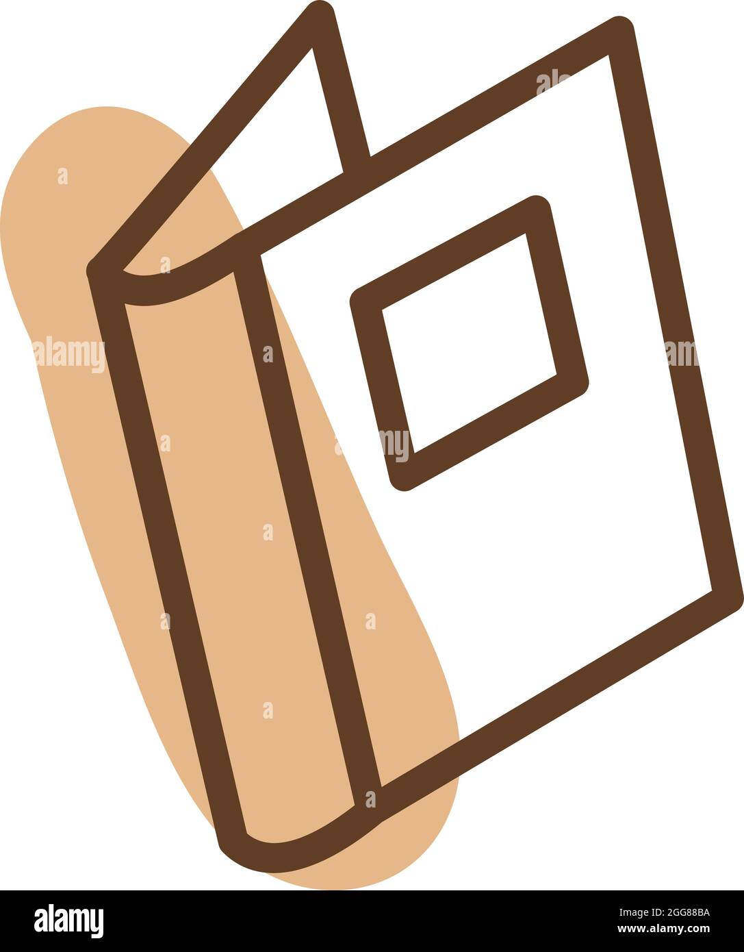 Half open brown book, illustration, vector on a white background Stock ...