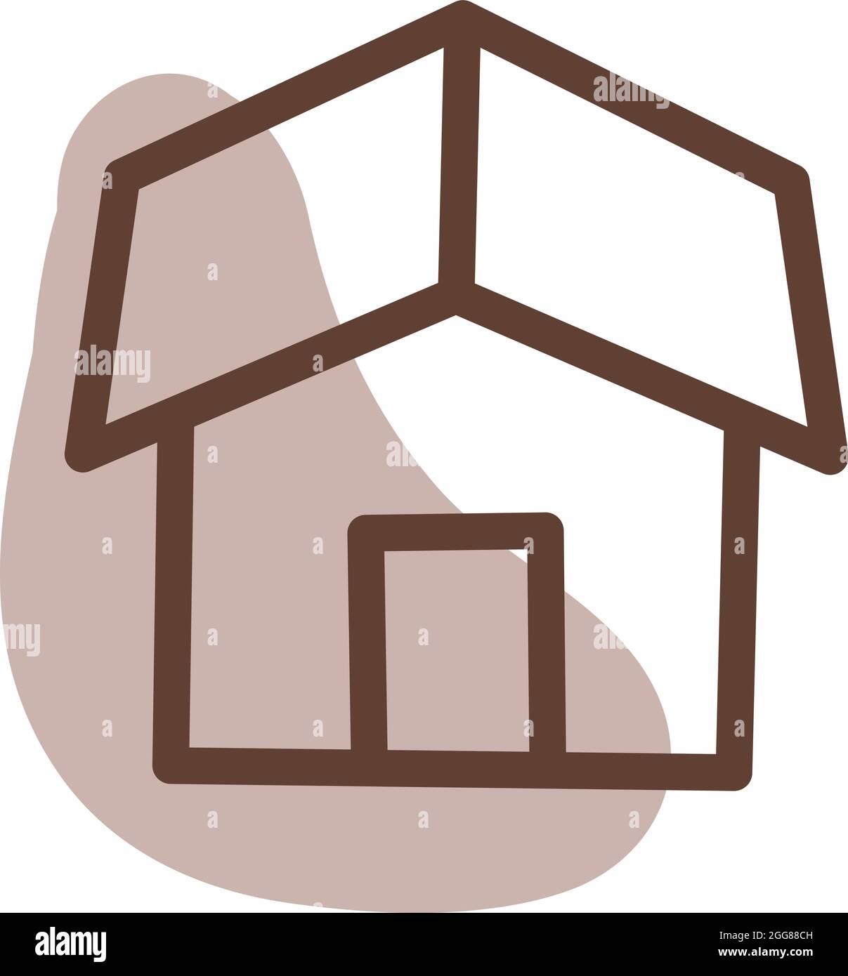 Simple brown house building, illustration, vector on a white background ...