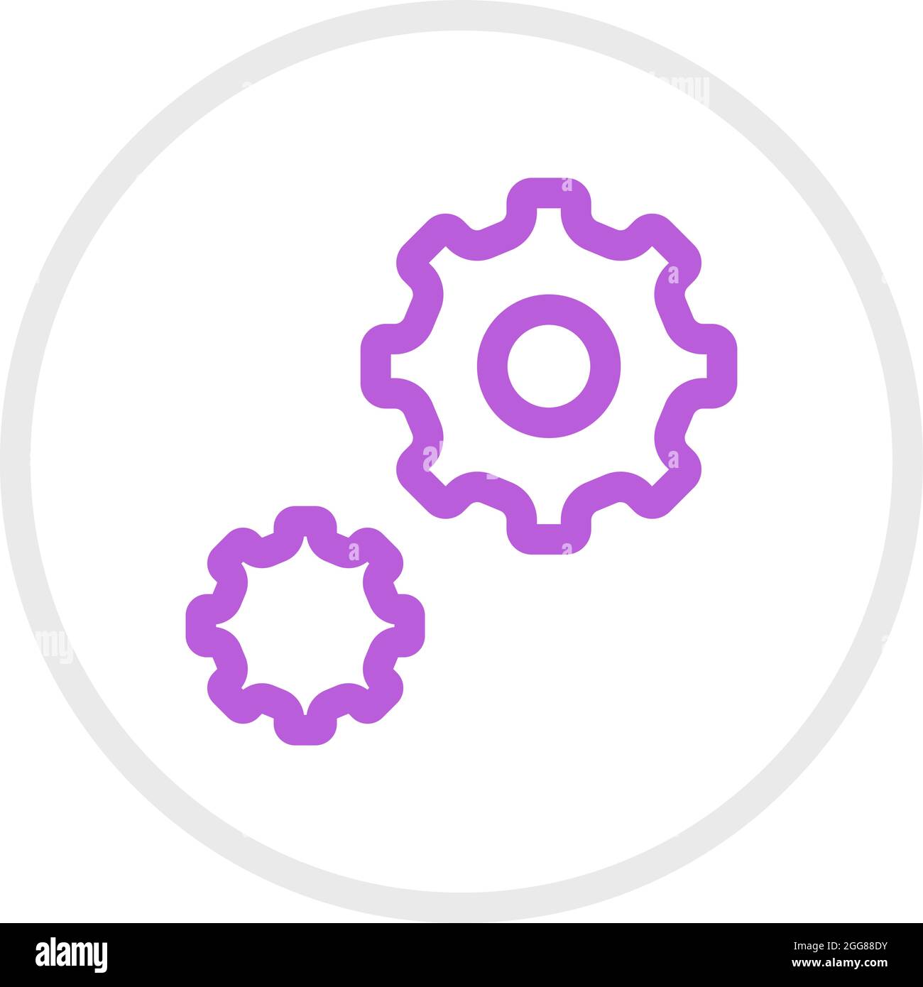 Purple gear, illustration, vector on a white background Stock Vector ...