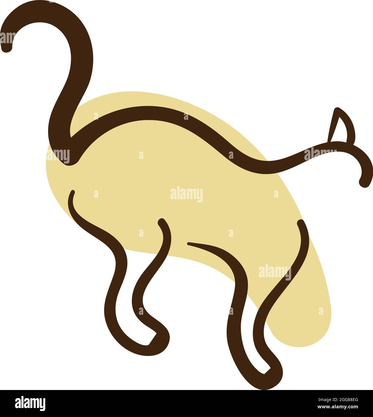 Cat walking, illustration, vector on a white background Stock Vector ...