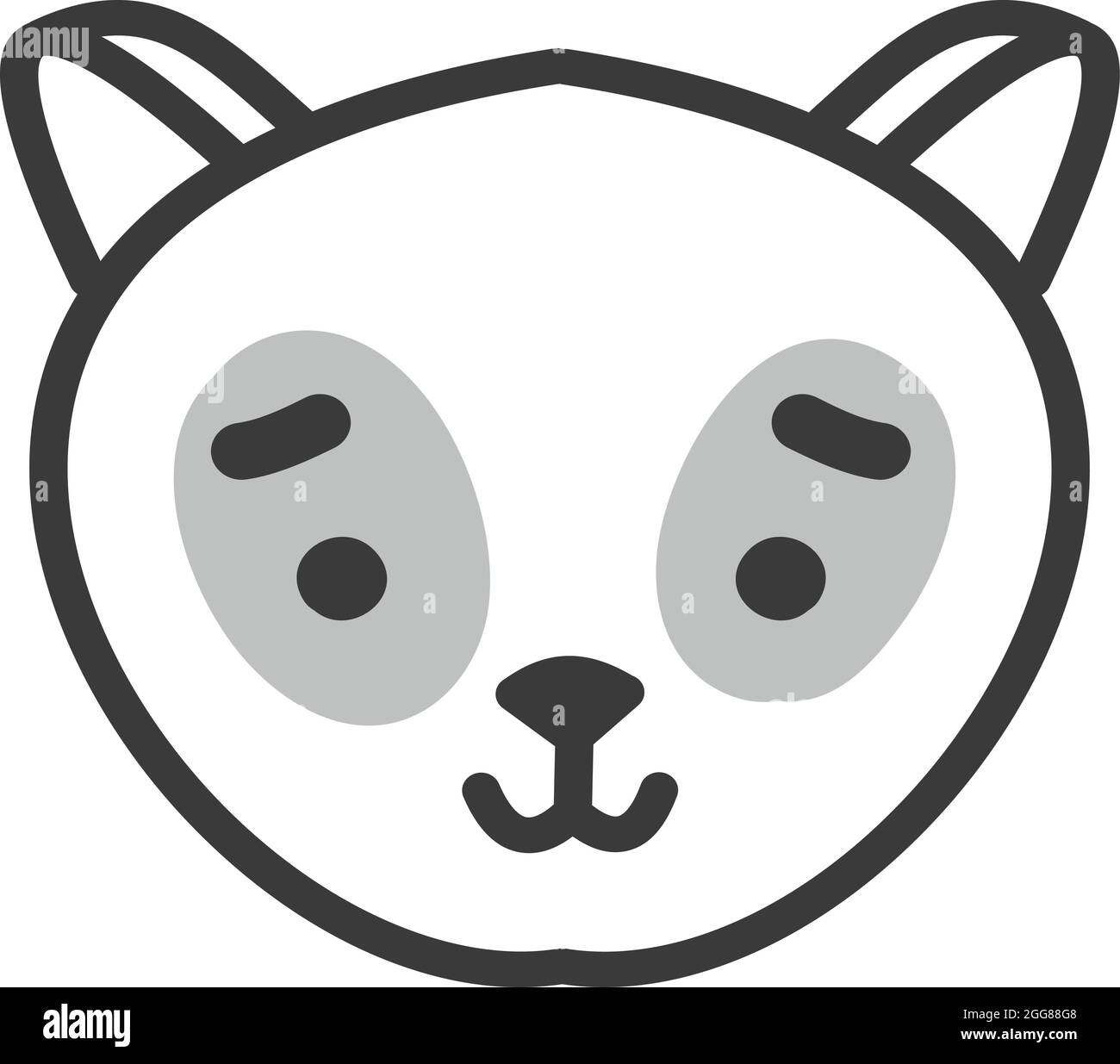 Cat with grey fur patches, illustration, vector on a white background ...