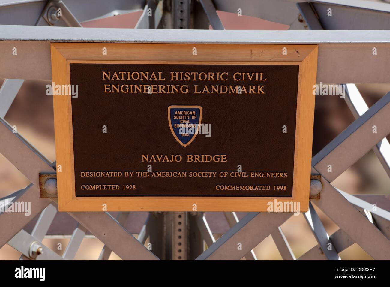 Navajo Bridge National Historic Civil Engineering Landmark plaque on ...